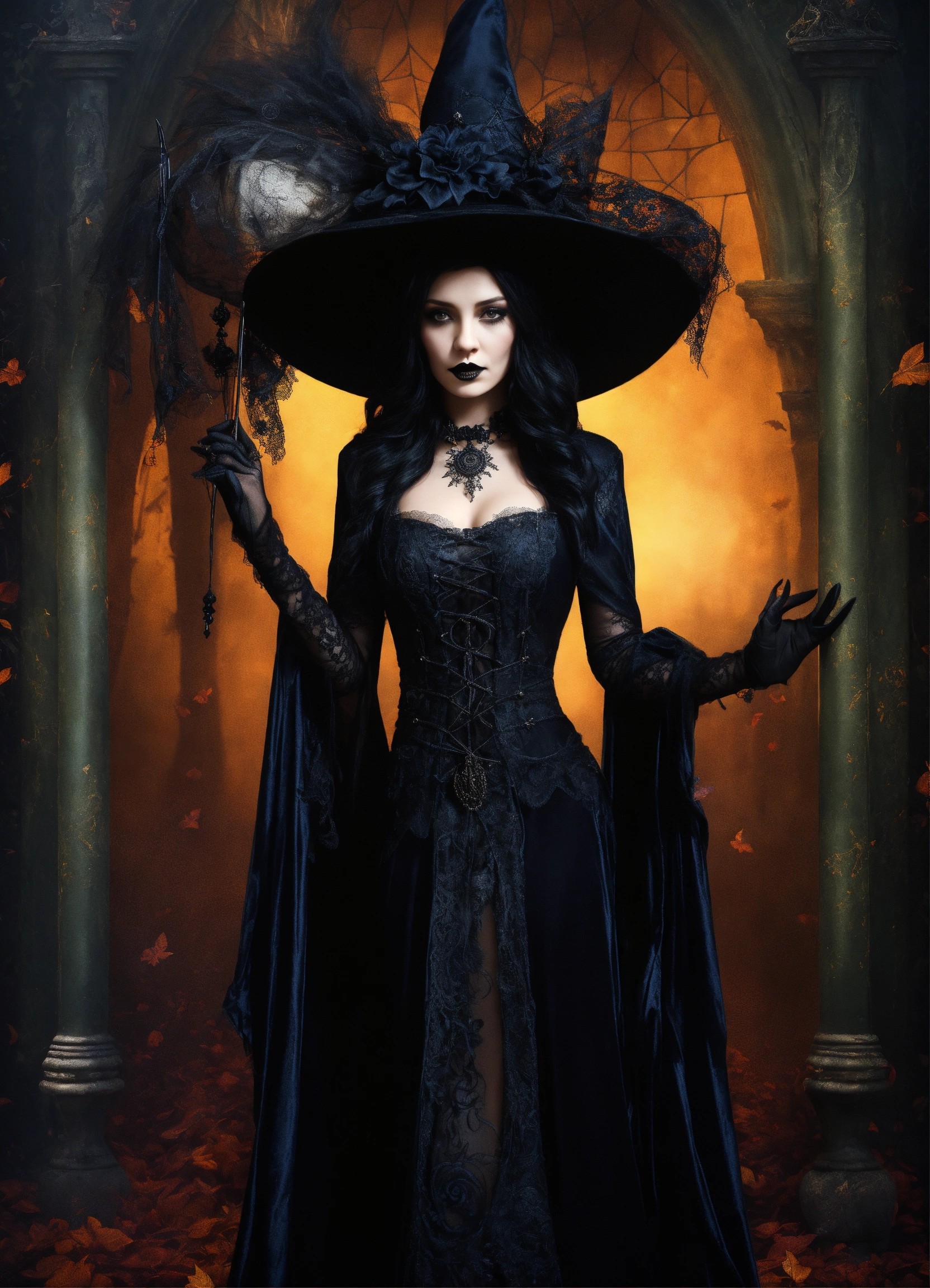 Lexica - Beautiful gothic enchantress Princess of Halloween with ...