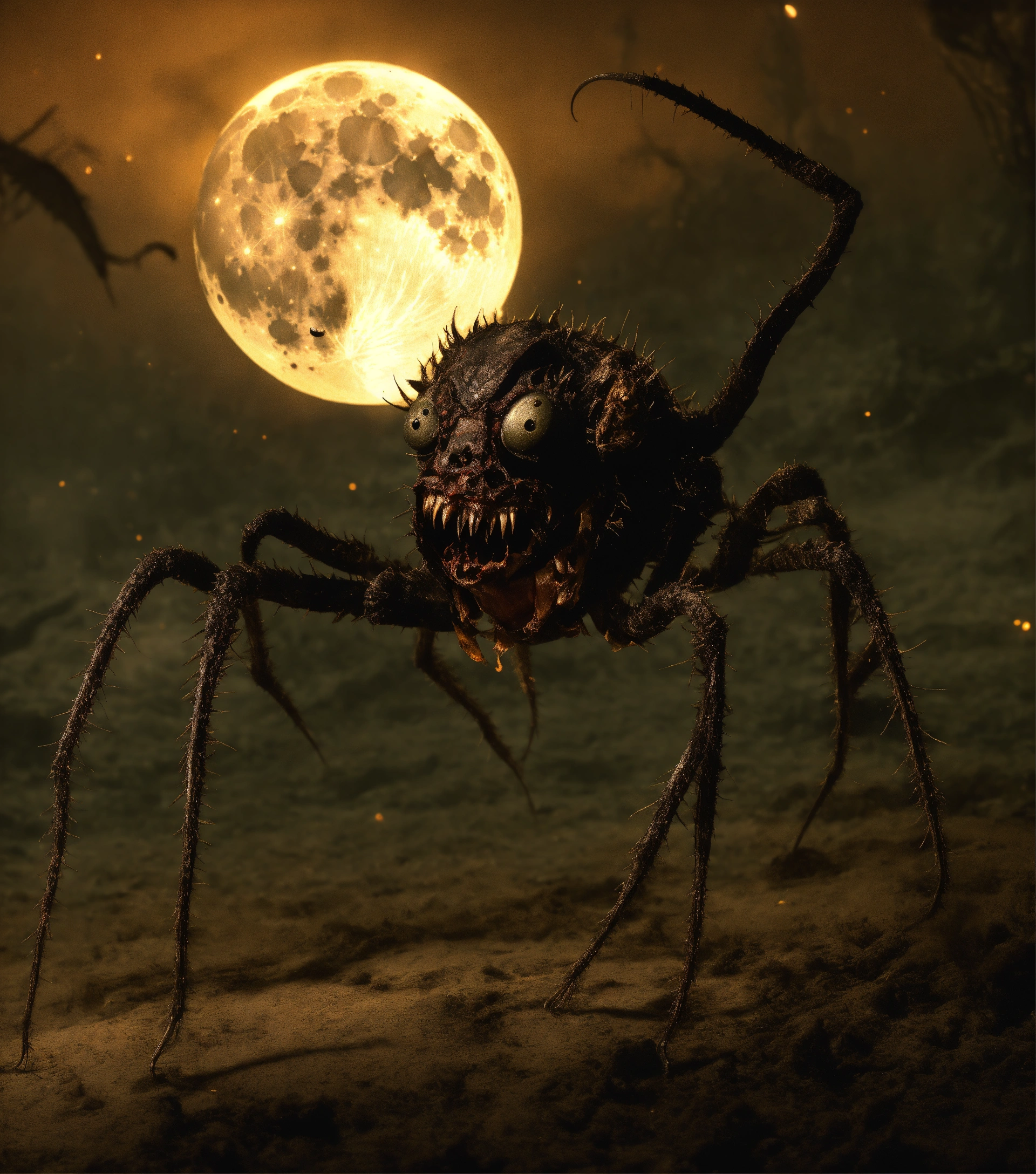 Lexica - Under a full moon, terrifying creatures of various sizes ...