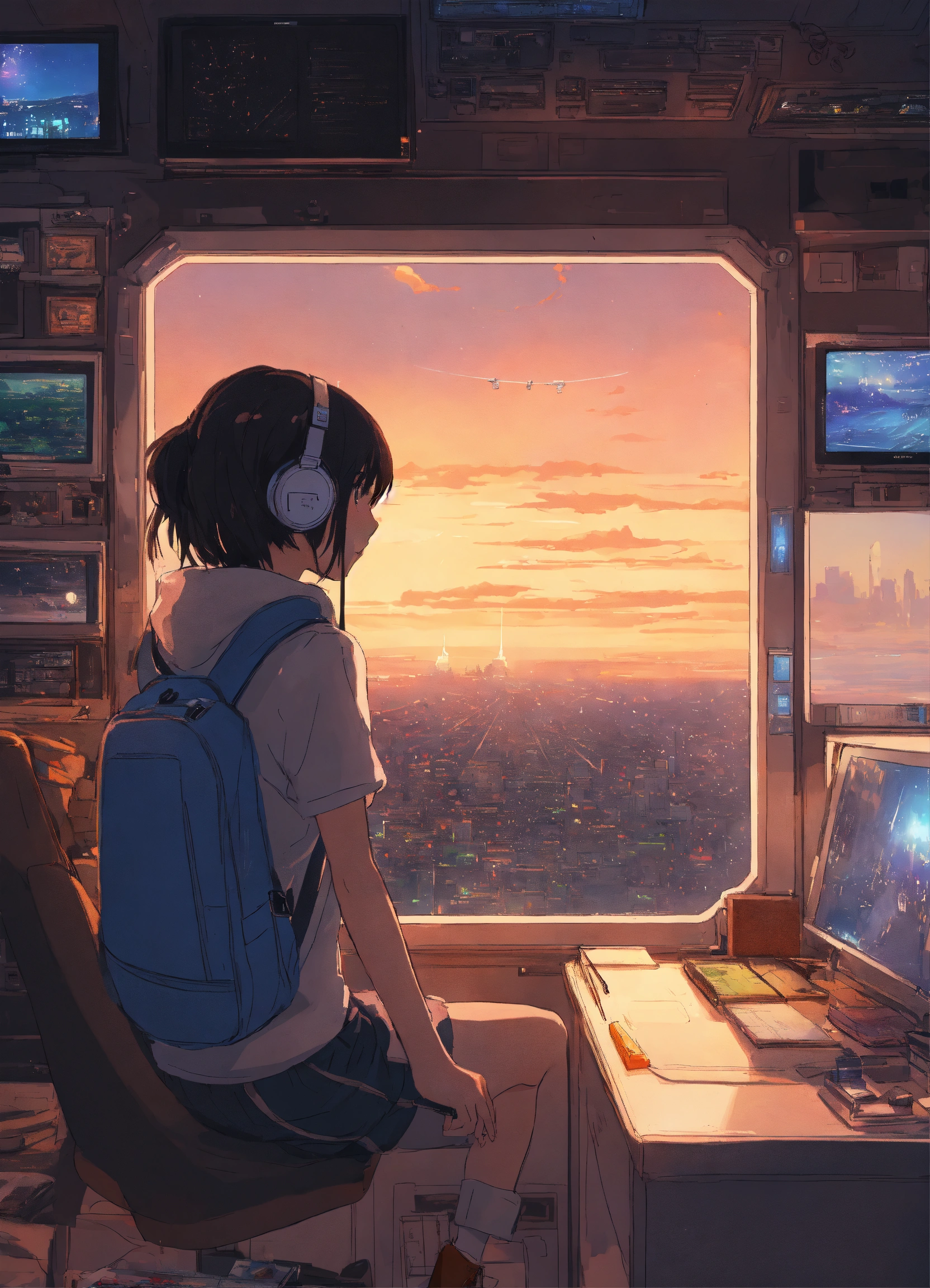 Lexica - Create a high resolution artwork of lo-fi hip hop, Anime Girl ...