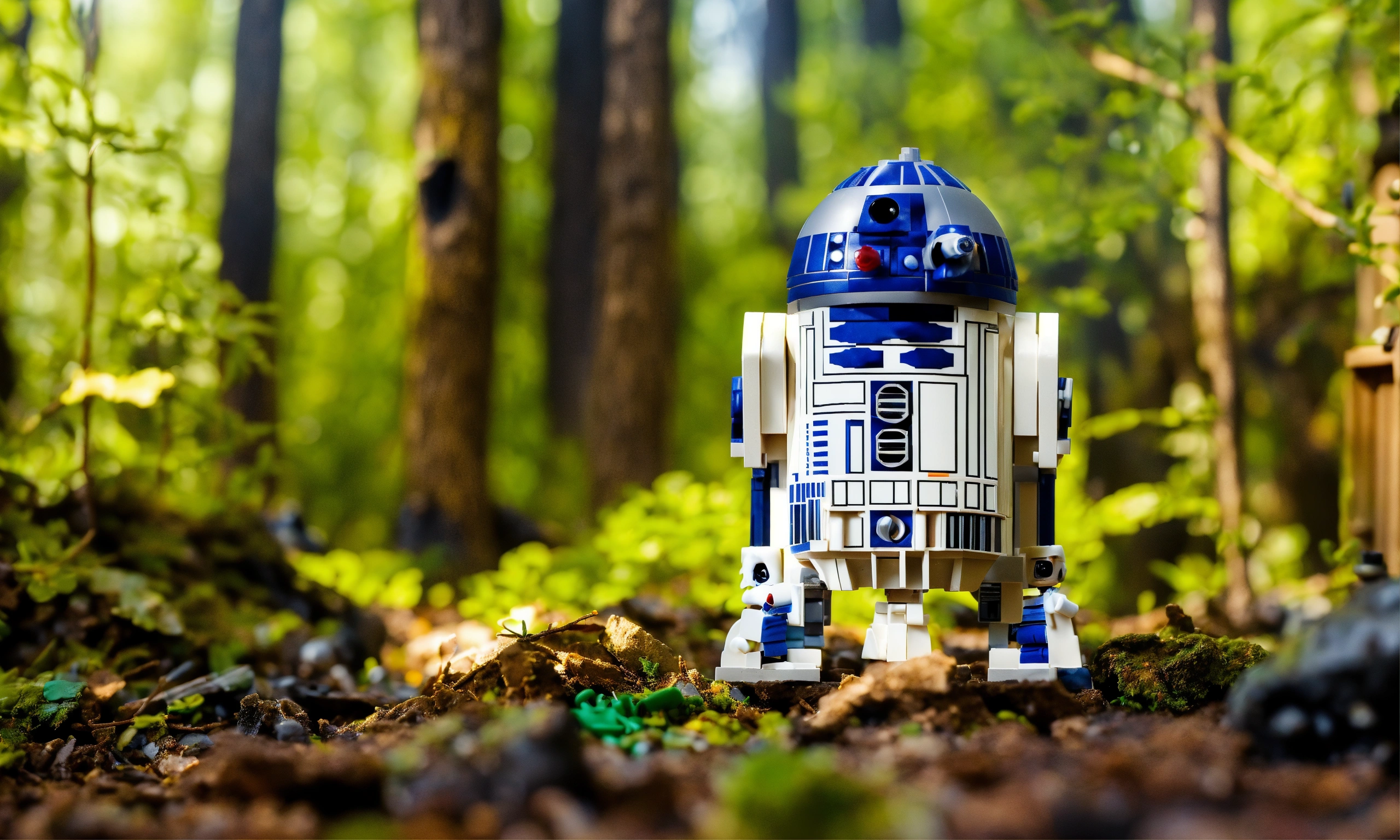 Lexica - LEGO set a cute plastic R2-D2 standing next to a stormtrooper ...