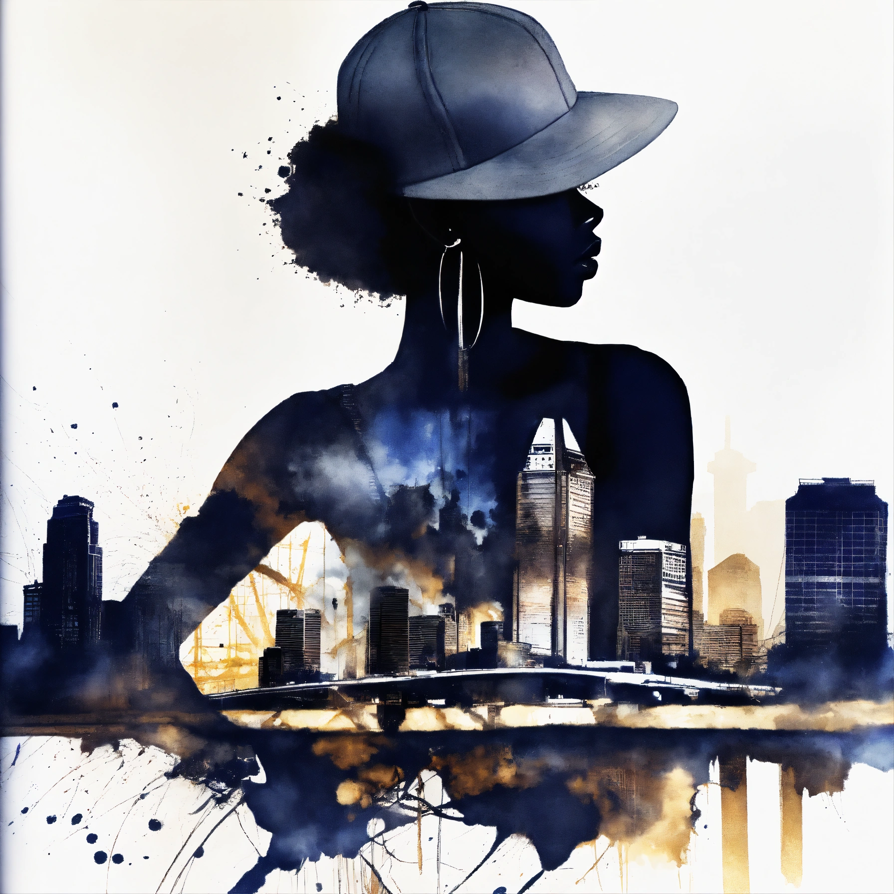 Lexica - Exquisite ink painting on a pure white paper background, where ...