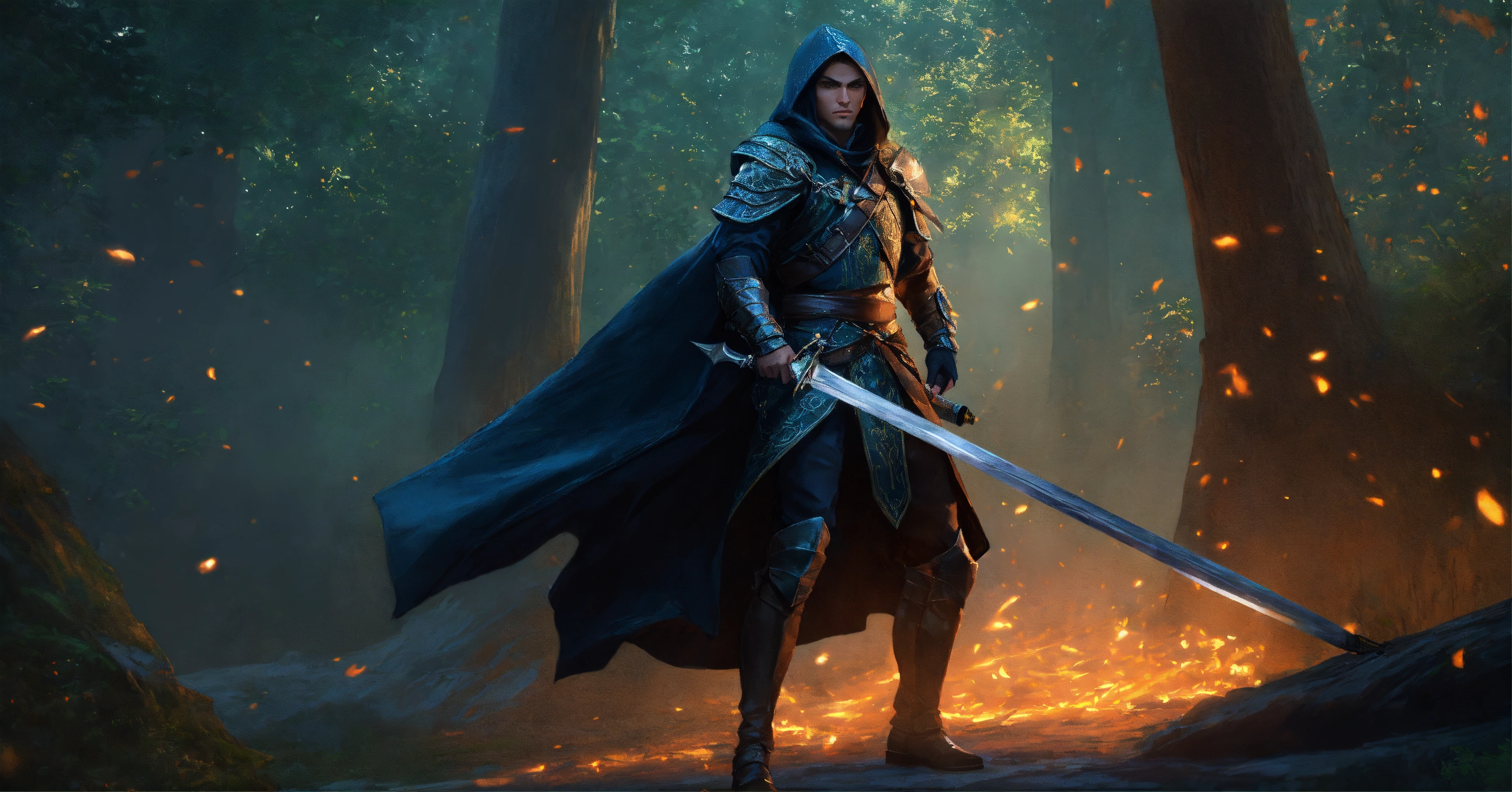 Lexica - Fine art, delicate detail, male wood-elf, rogue assassin ...