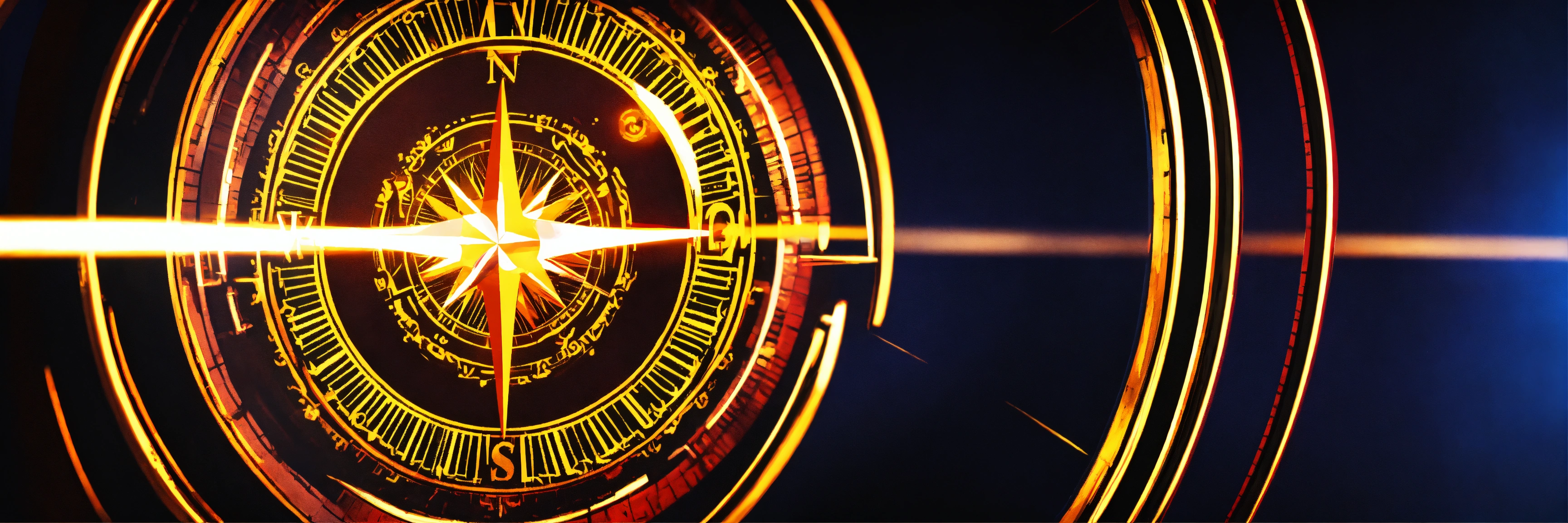 Lexica - A stylized compass with rays of light spreading outwards