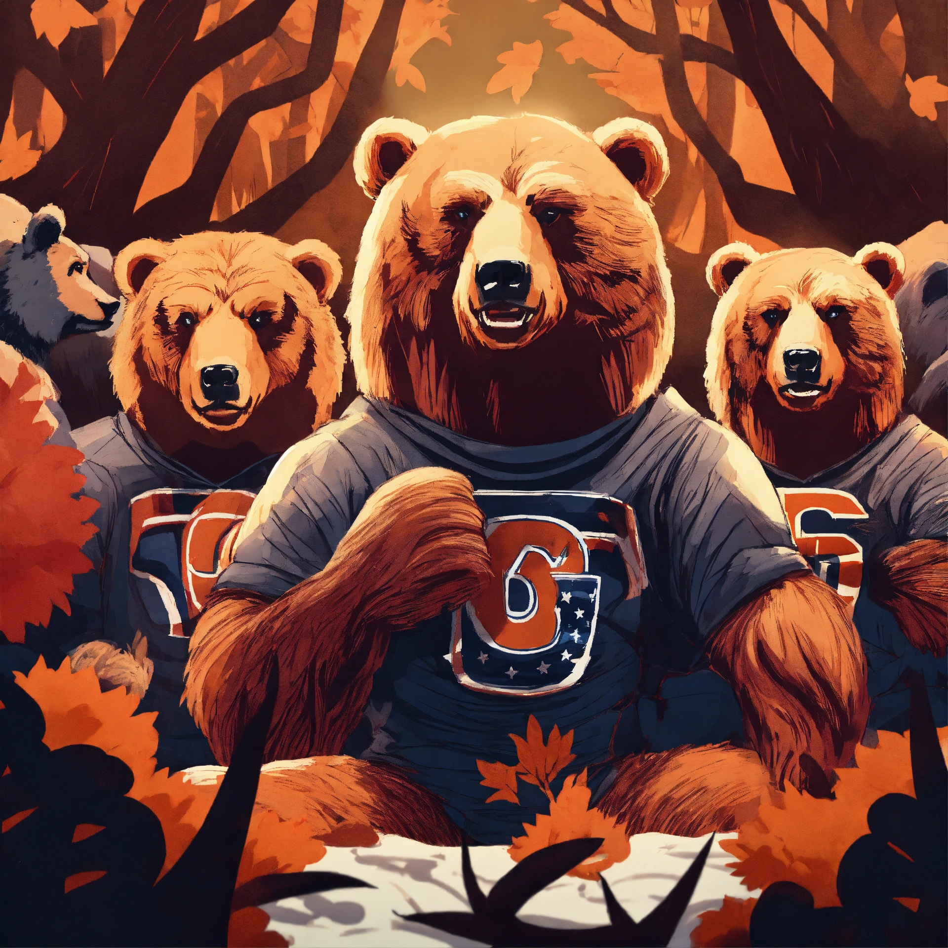 Lexica - Chicago bears evil american football mascot in forests with ...