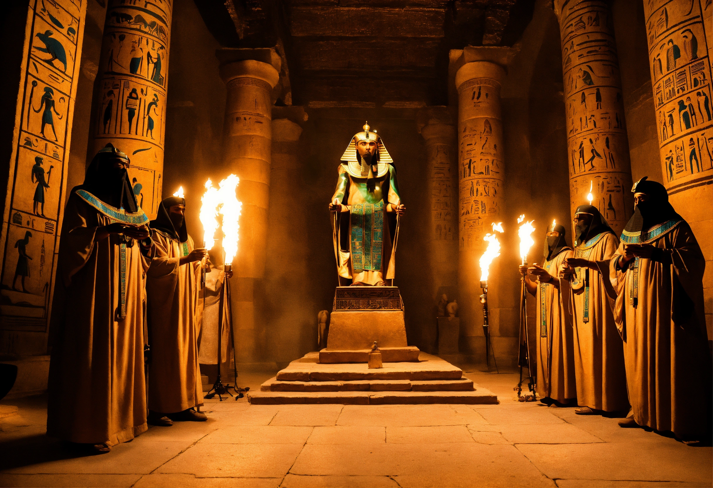 Lexica - Egyptian bald priests worship with the veiled statue of Horus ...