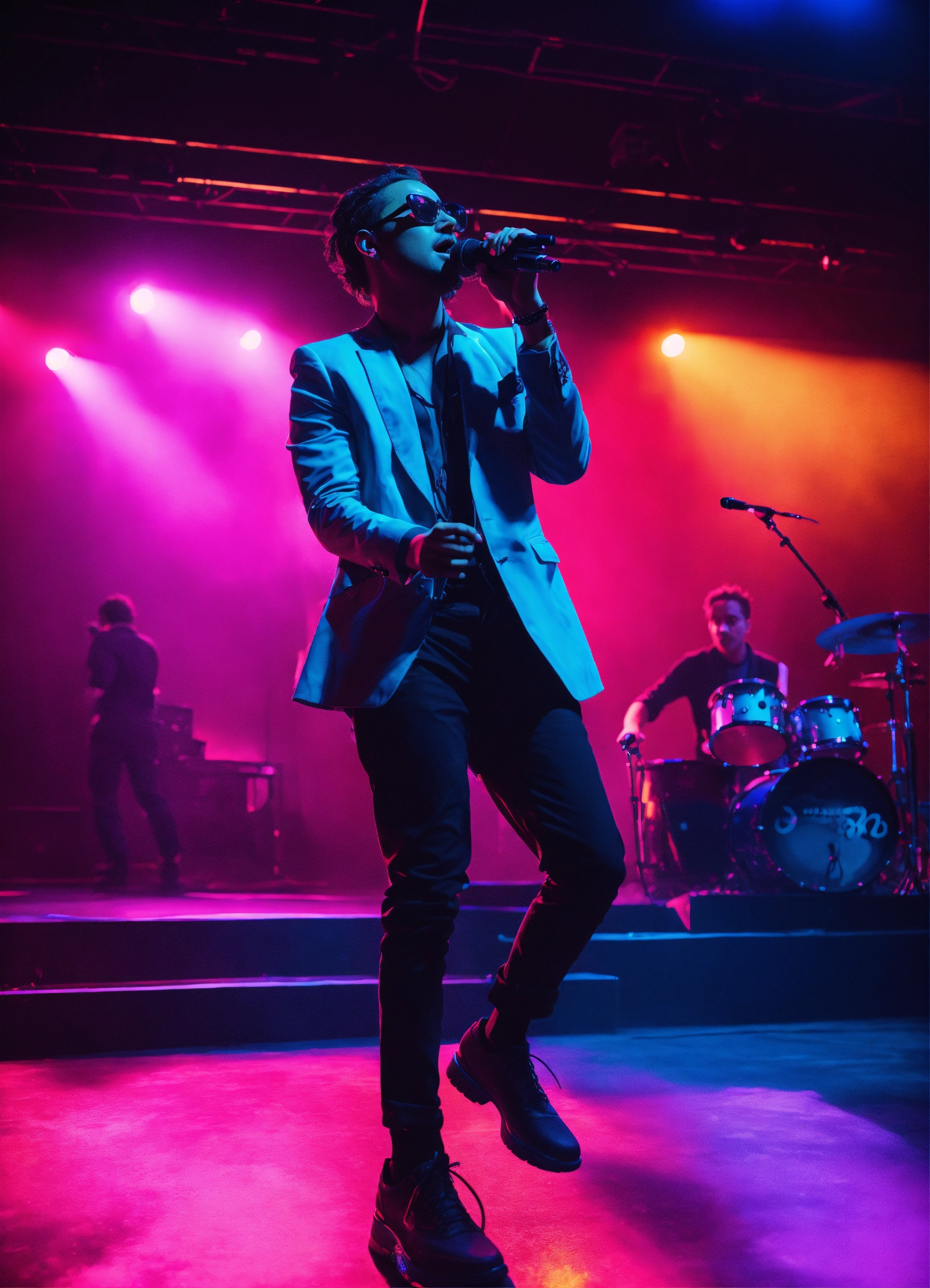 Lexica - Cinematic photography, modern, artist on stage performing ...