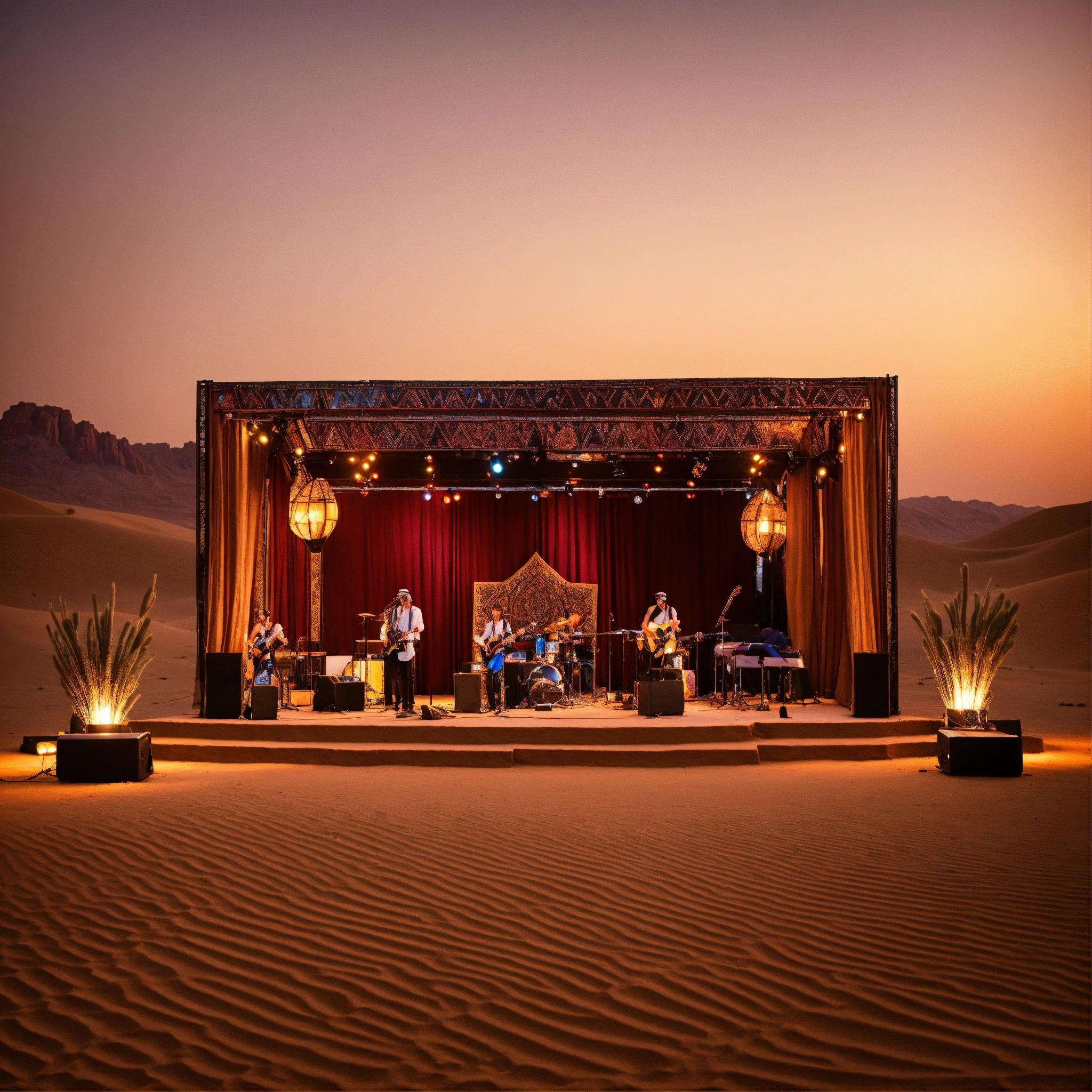 Lexica - Desert Arabian themed concert stage with live music bands