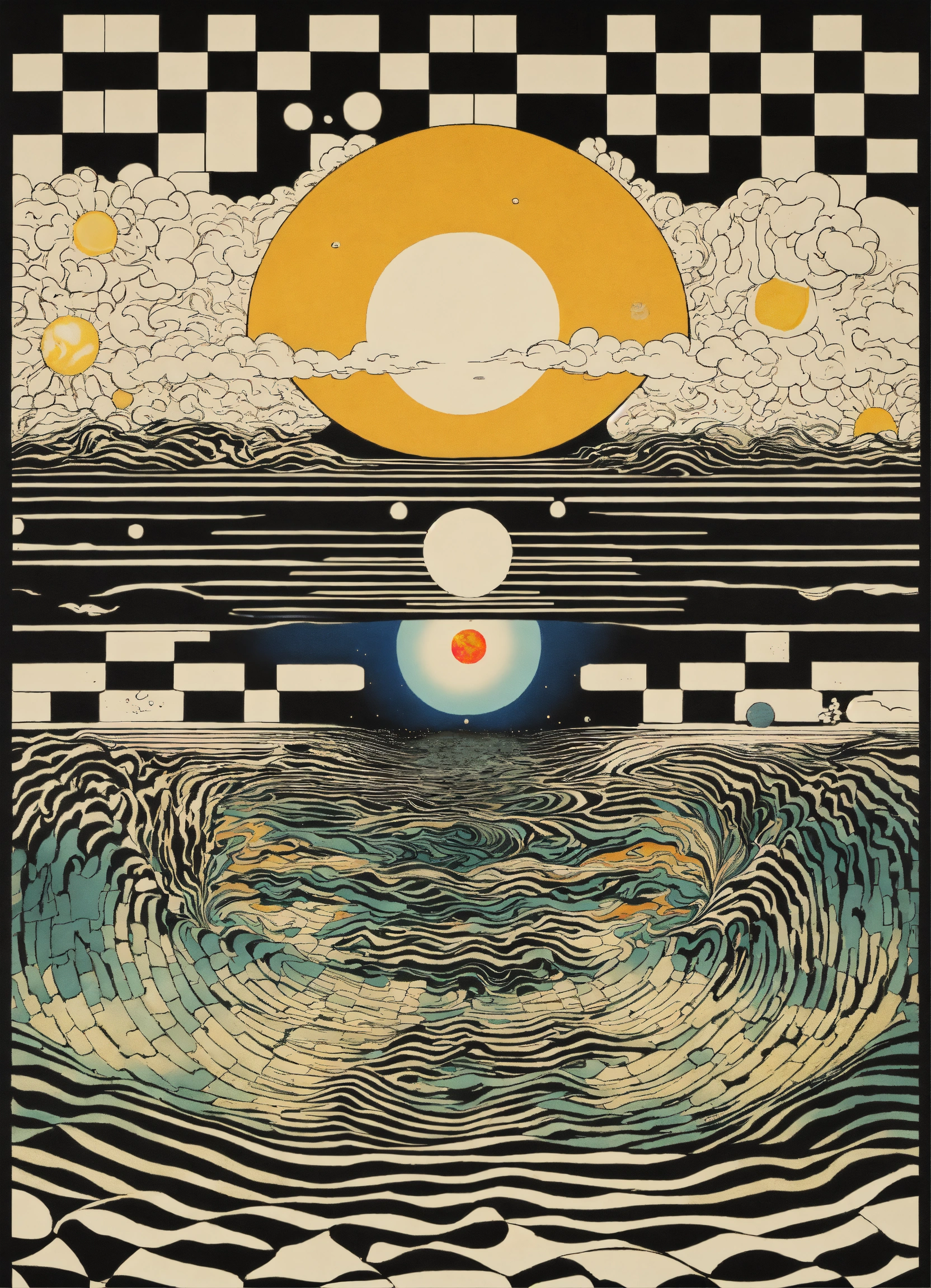 Lexica - Japanese vintage poster ,oriental , psychedelic cosmic realm ...