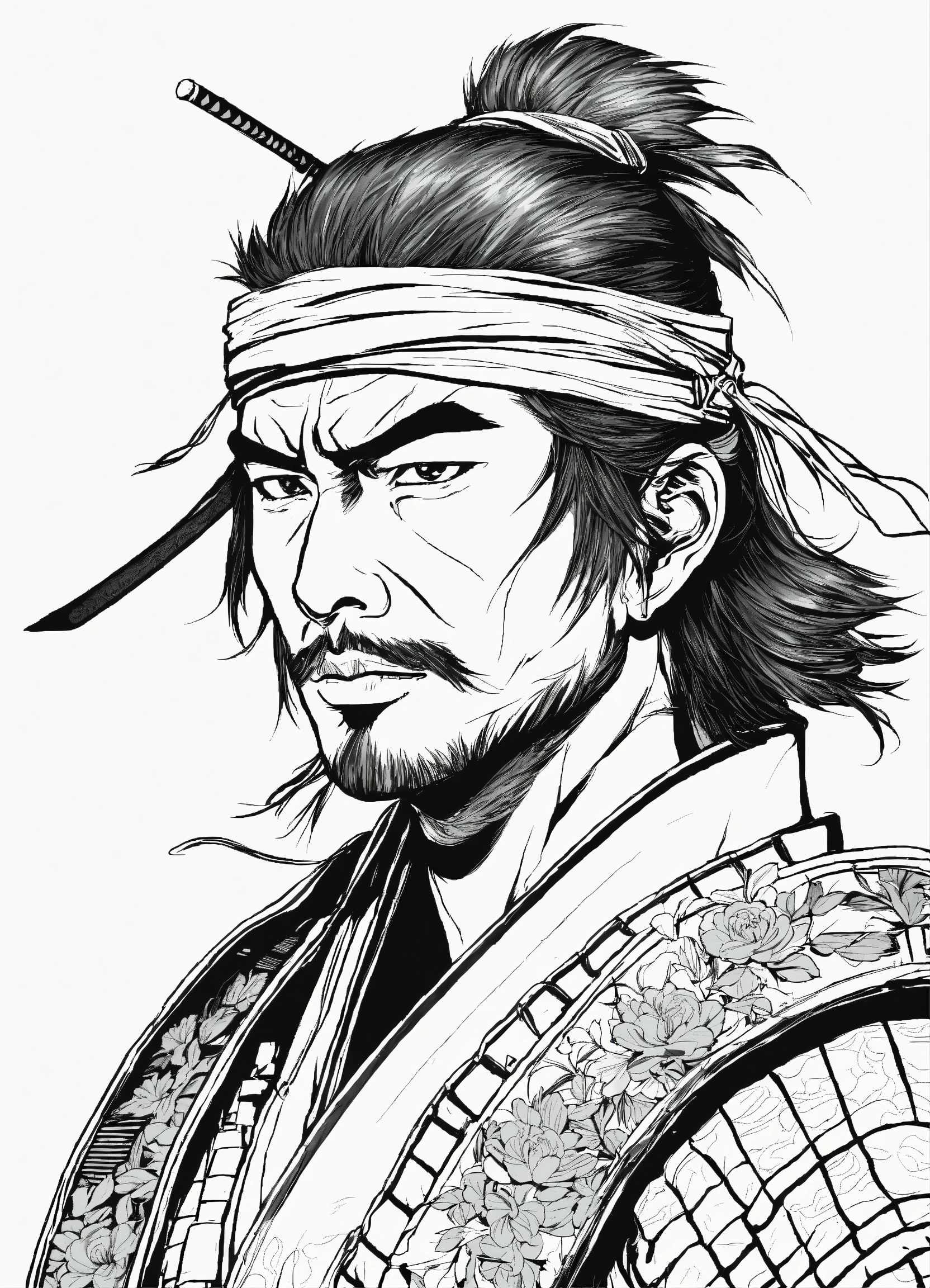Lexica - Generate a portrait of a samurai , 4K resolution, anime line ...