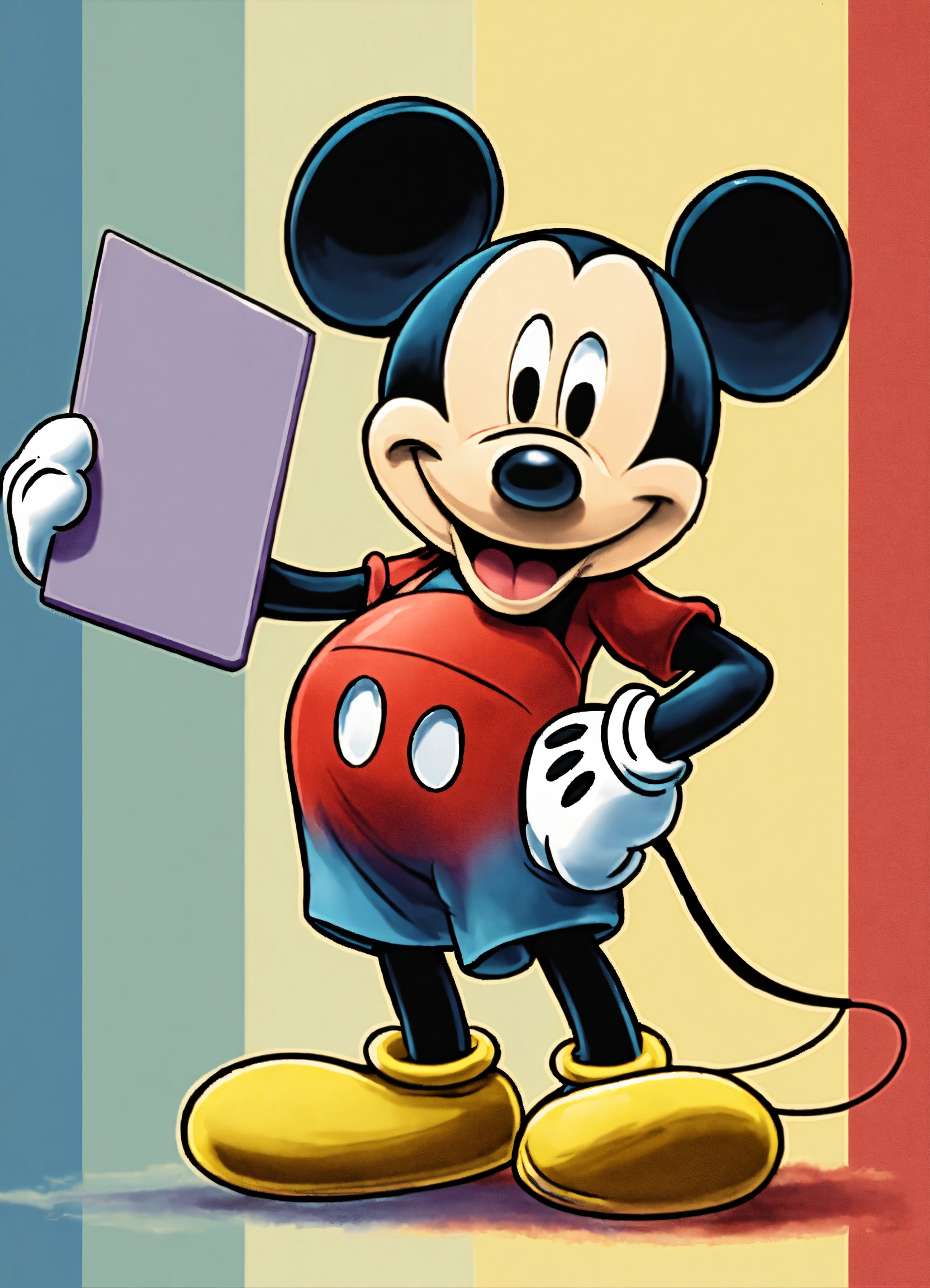 Lexica - 2d mickey mouse holding a sign in his hands, 8 k, high detail ...