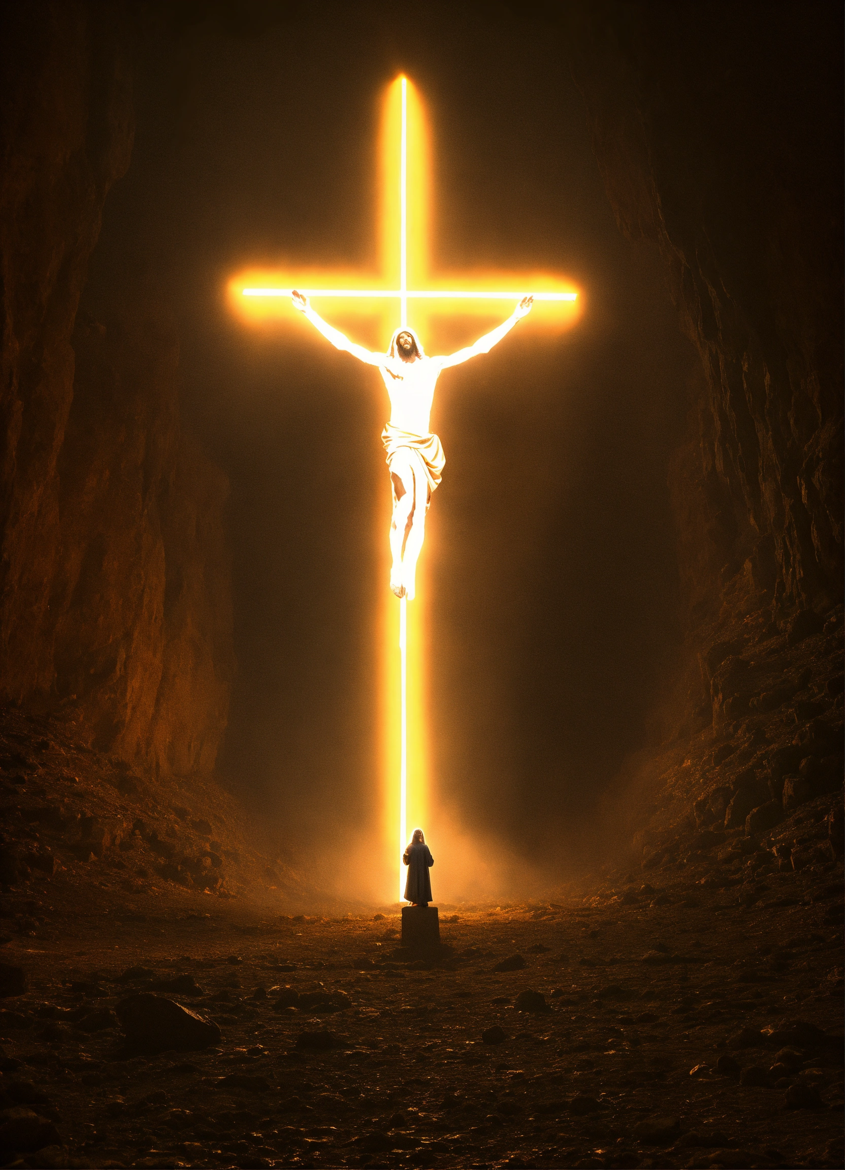 Lexica - JESUS APPARITION. 8K. SURROUNDED BY DARKNESS.