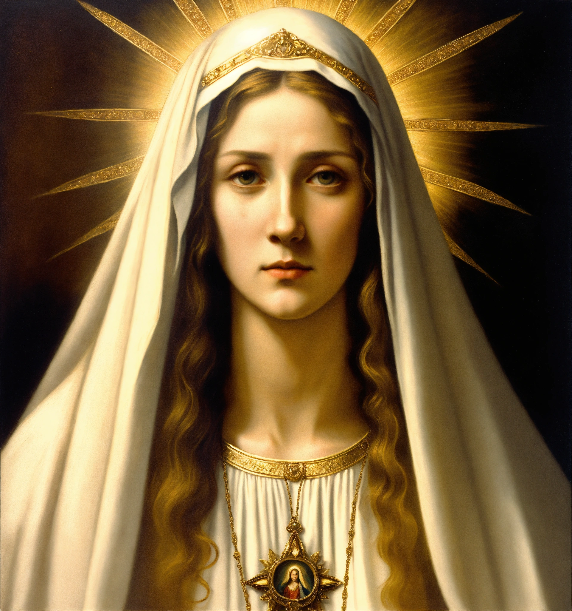 Lexica - Virgin mary mother of jesus facing the viewer, medium distance ...