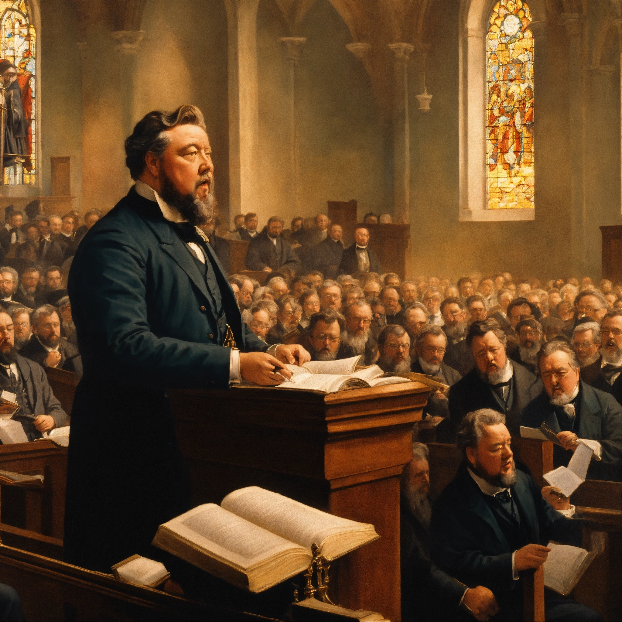 Lexica - Charles Spurgeon, photorealistic, preaching a sermon at a ...