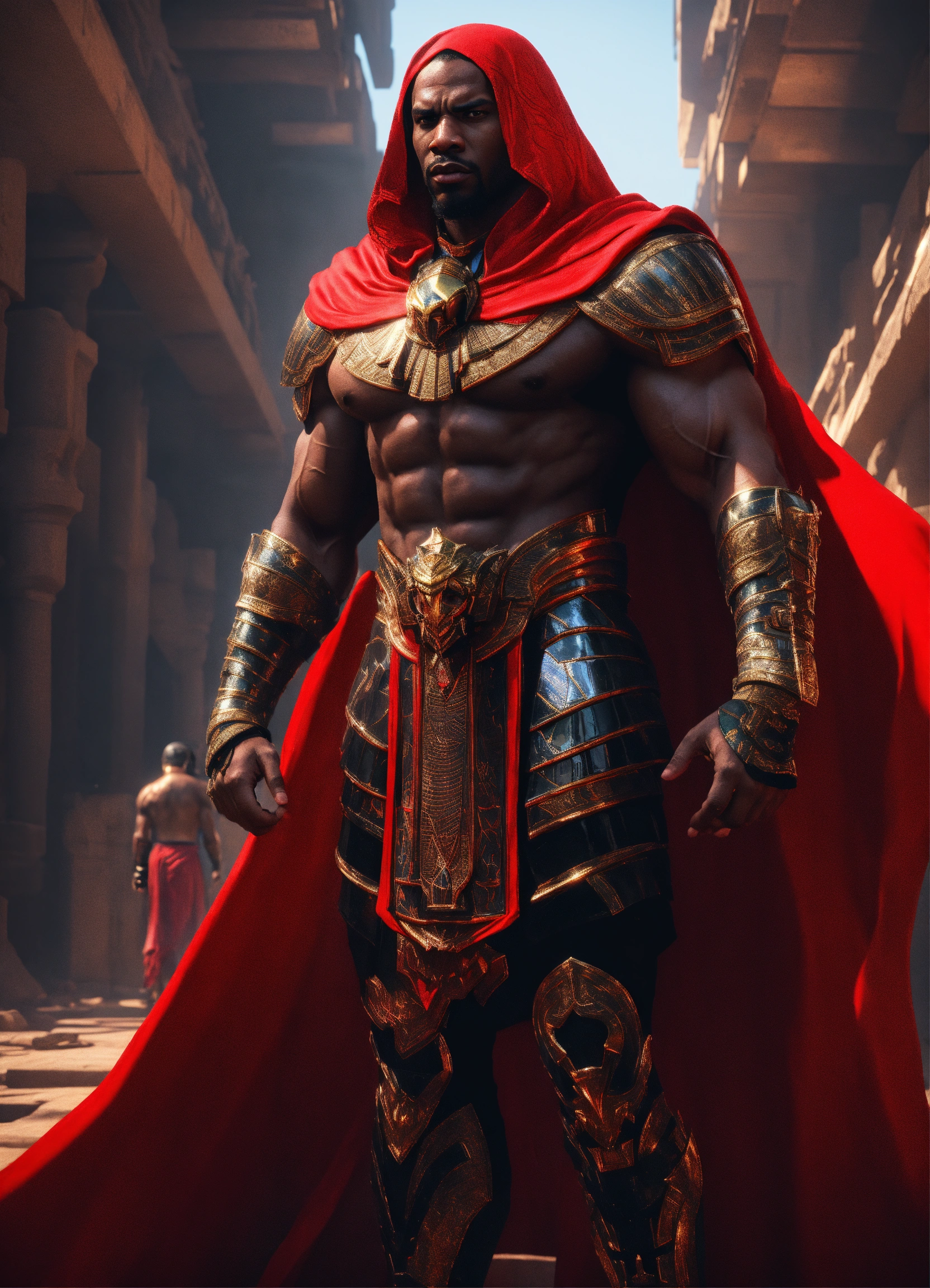 Lexica - The strong tall muscular black man, evil Egyptian god ...