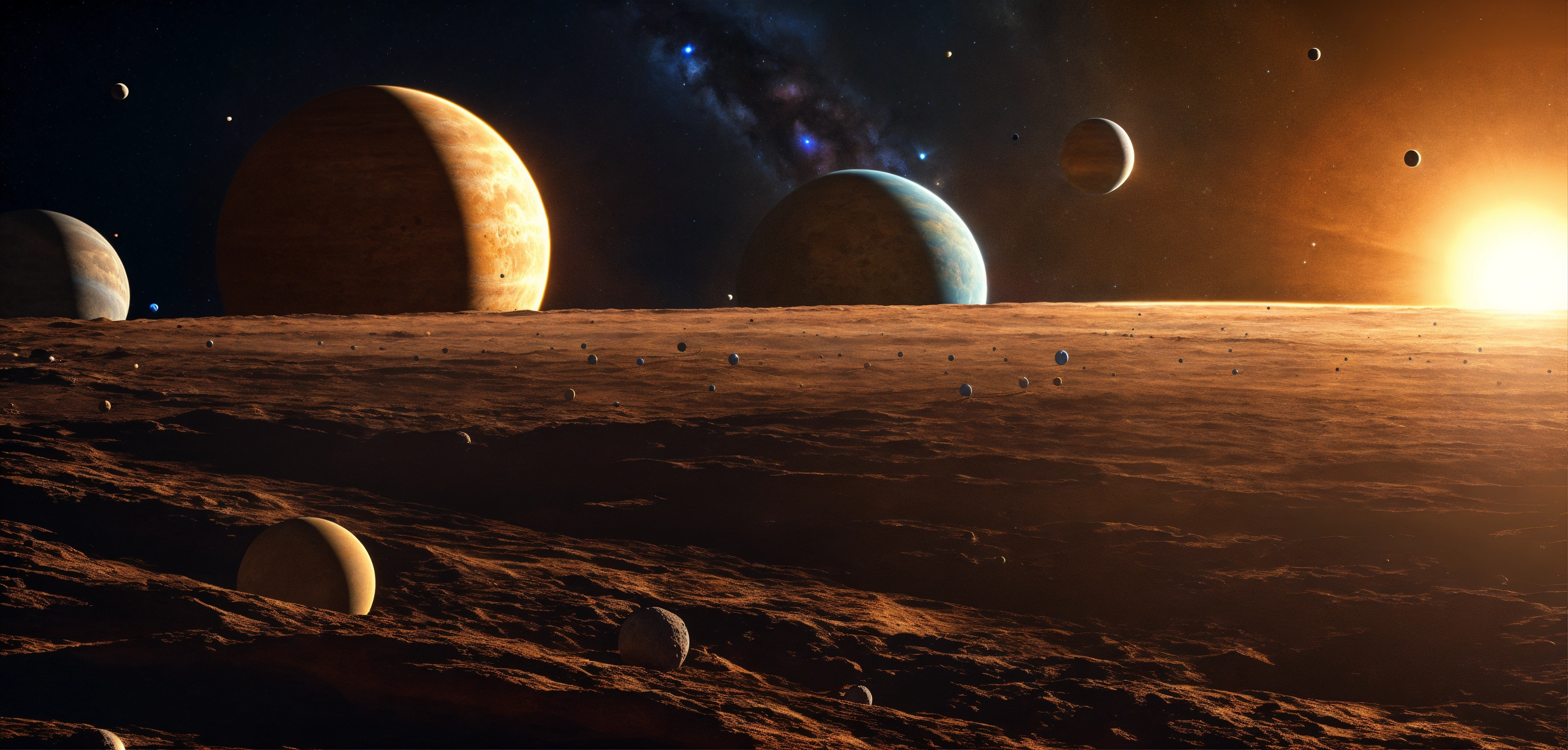 Lexica - Photorealistic image of a solar system