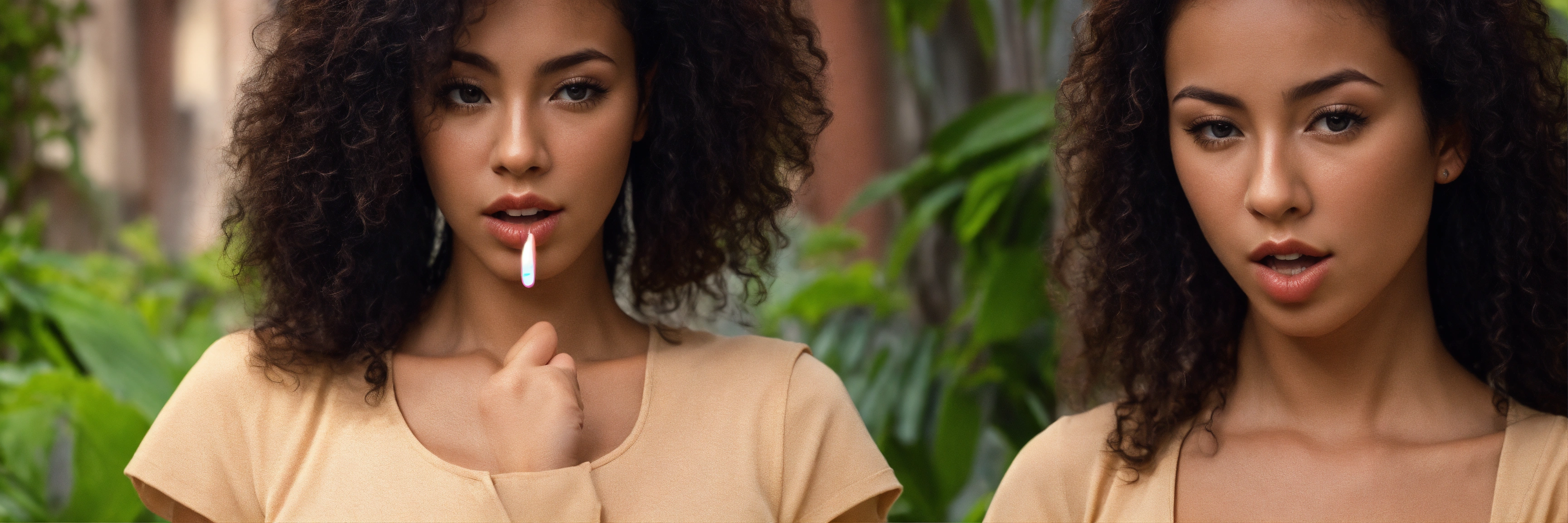 Lexica - Generate a realistic HD photo image of a female saying "shhh ...