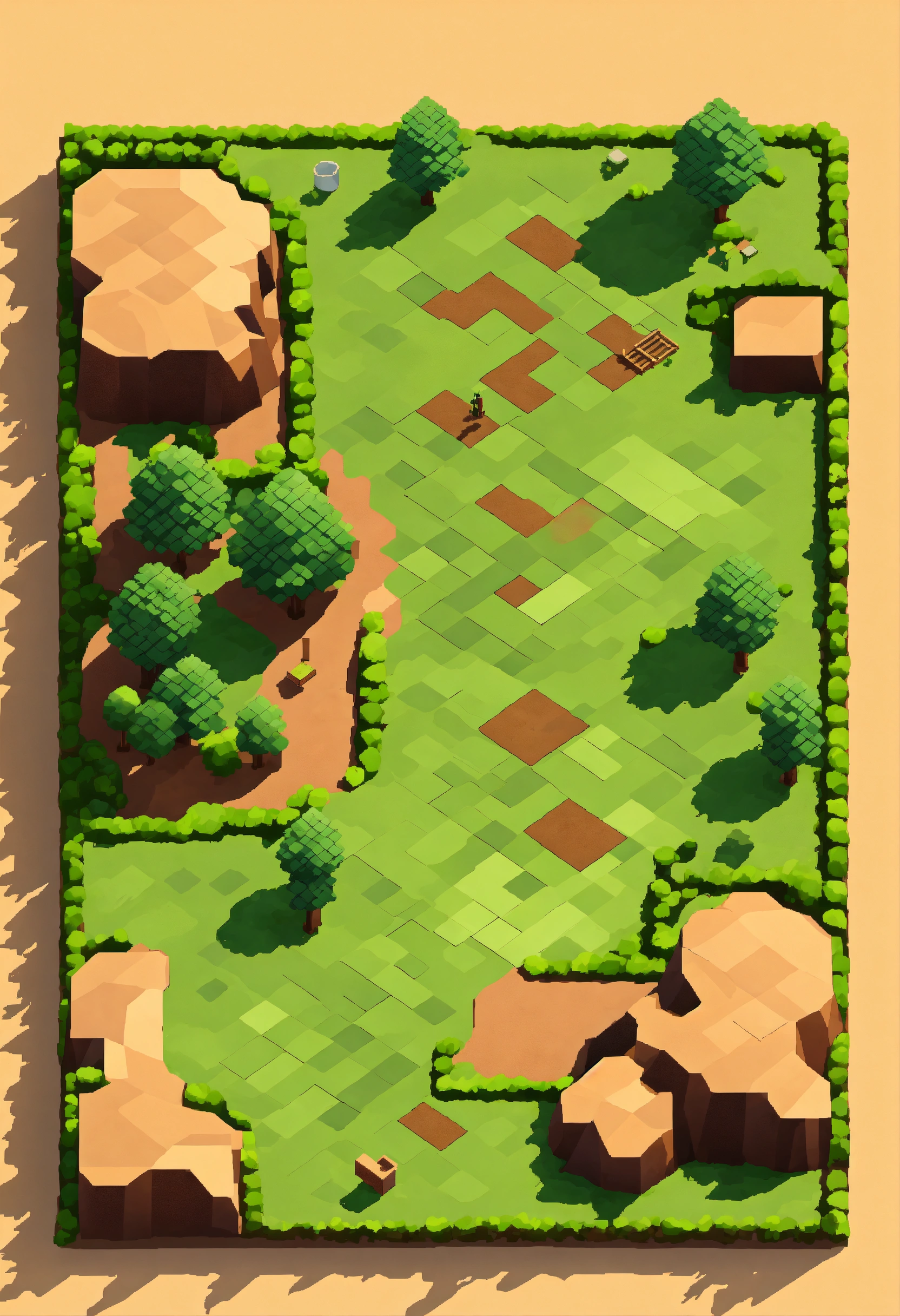 Lexica - Simple pixel 2d flat empty plain dirt grassy landscape from ...
