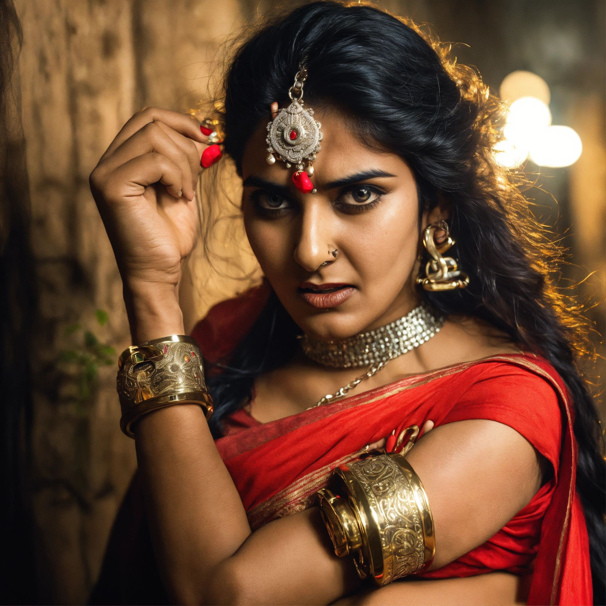 Lexica - Indian angry women with Handcuffs