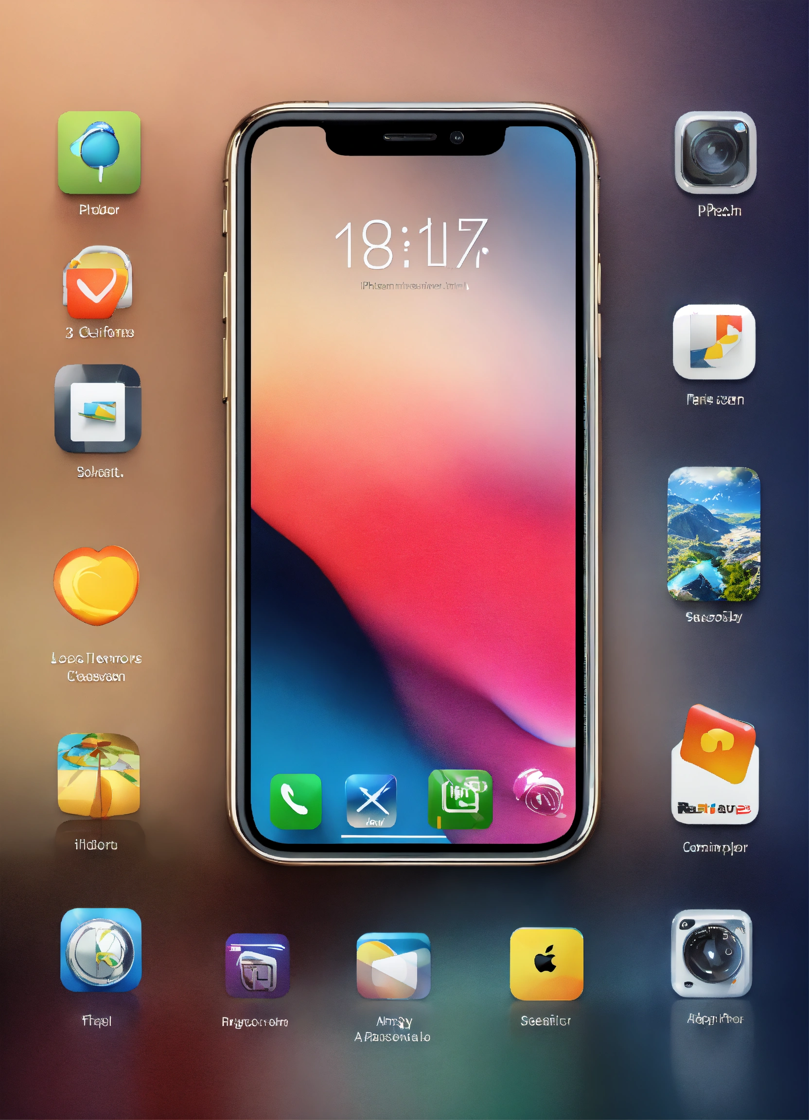 Lexica - Mobile, app icons, iphone, realistic, 3d