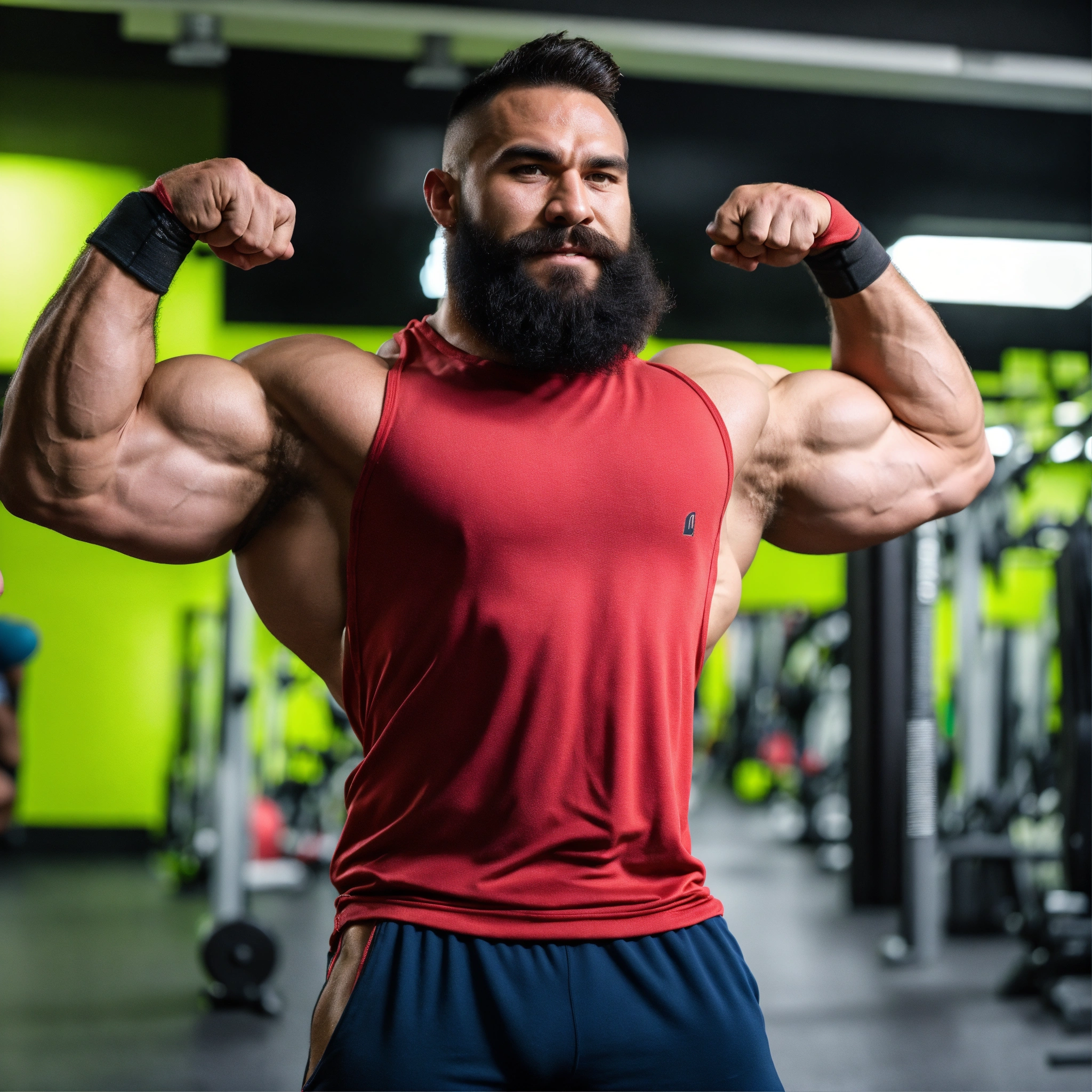 Lexica - 30-year-old hairy Mayan man with big muscles, big bodybuilder ...