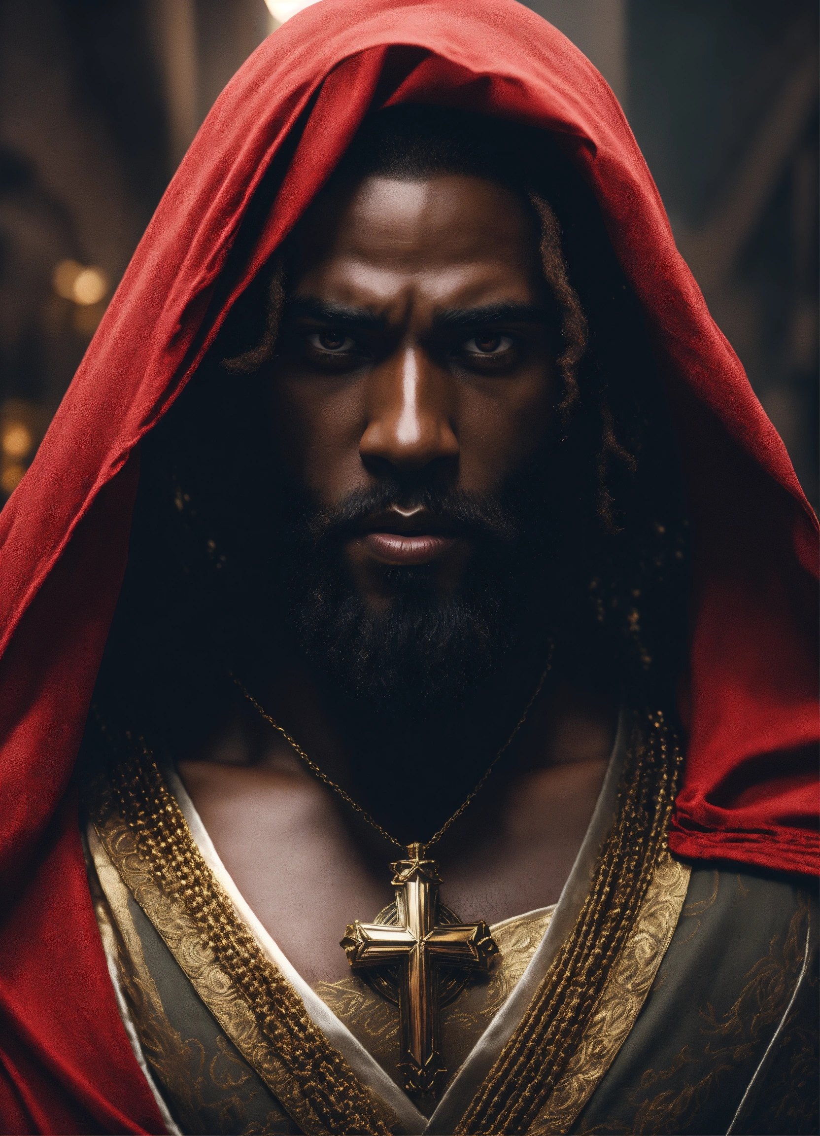 Lexica - Black christ like westney snipes red eyes dark skin white ...