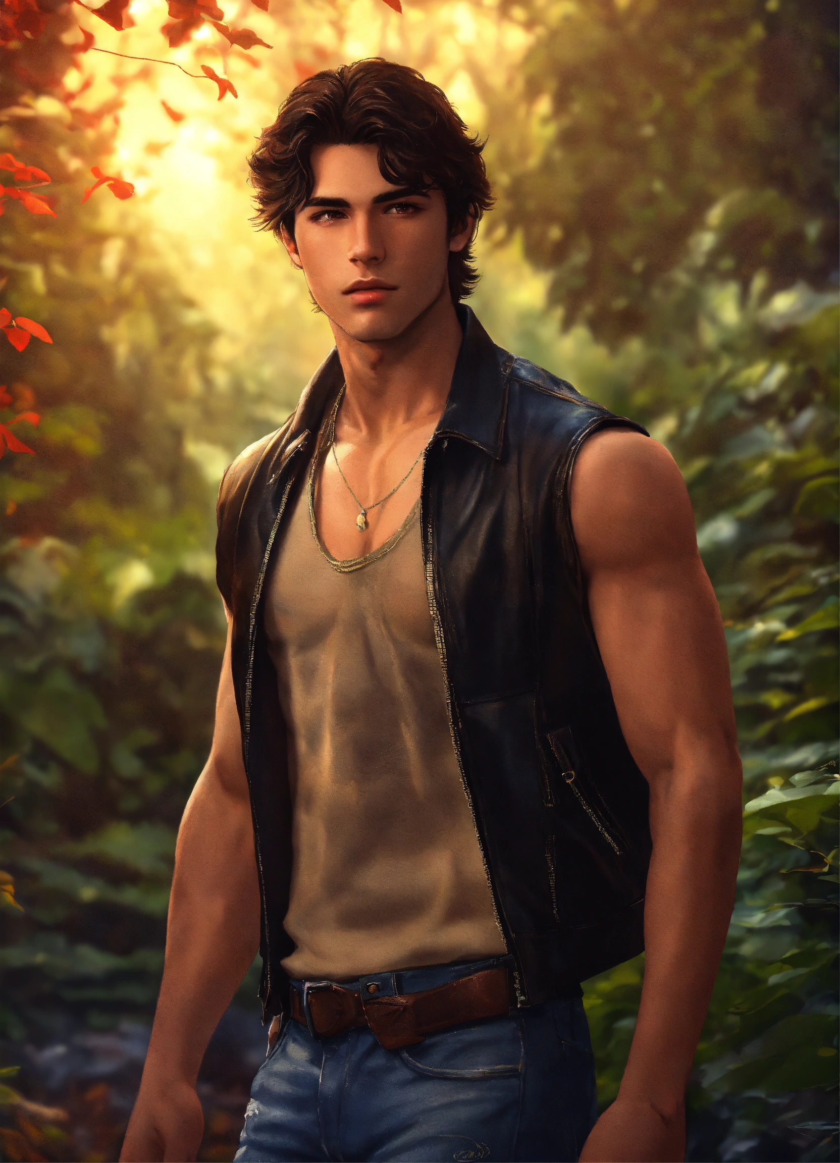 Lexica - 22-year-old man with dark brown hair, athletic body type, late ...