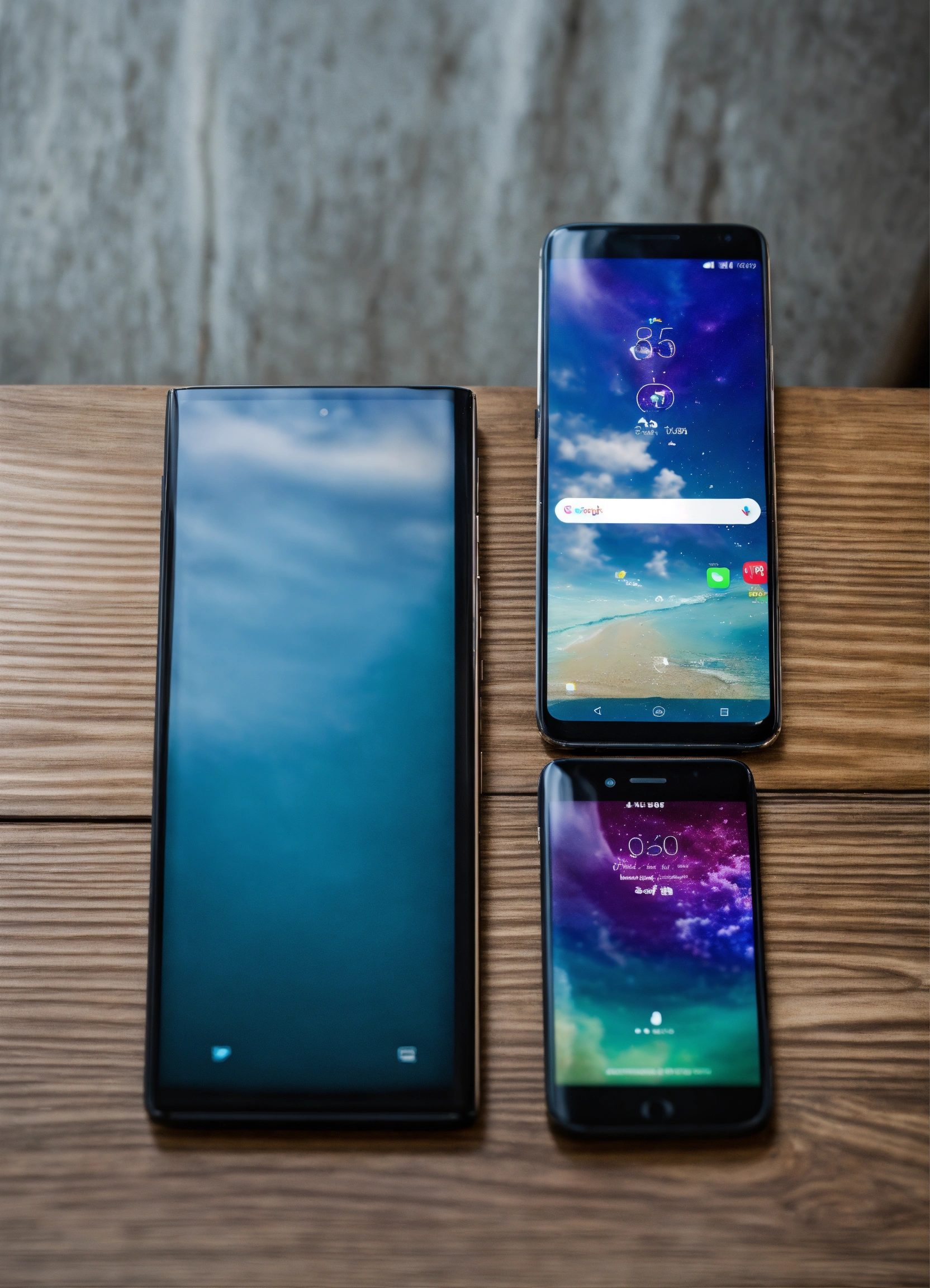 Lexica - Four different sizes of smartphones. Put one next to the other ...