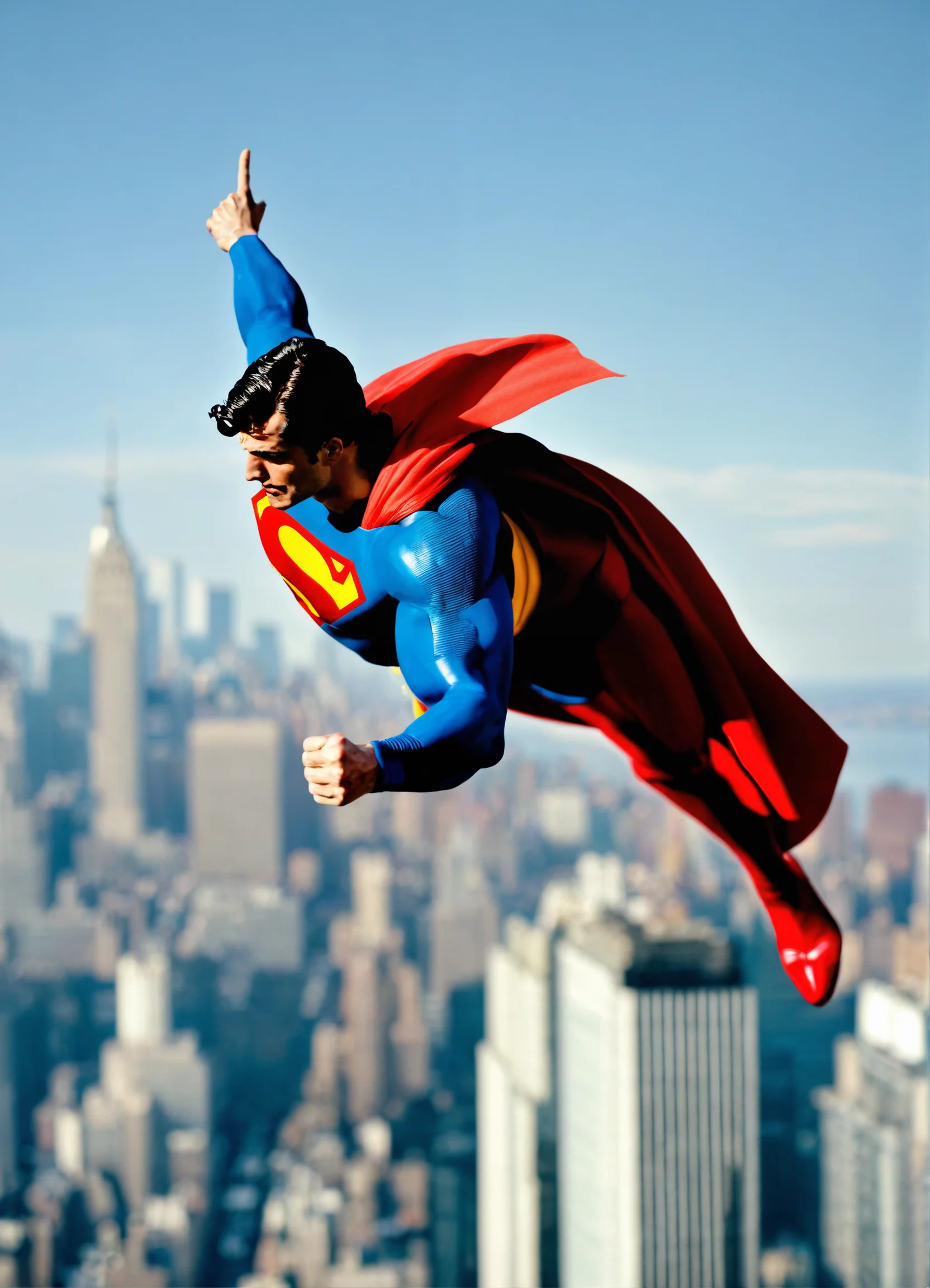 Lexica - Superman flying in new york