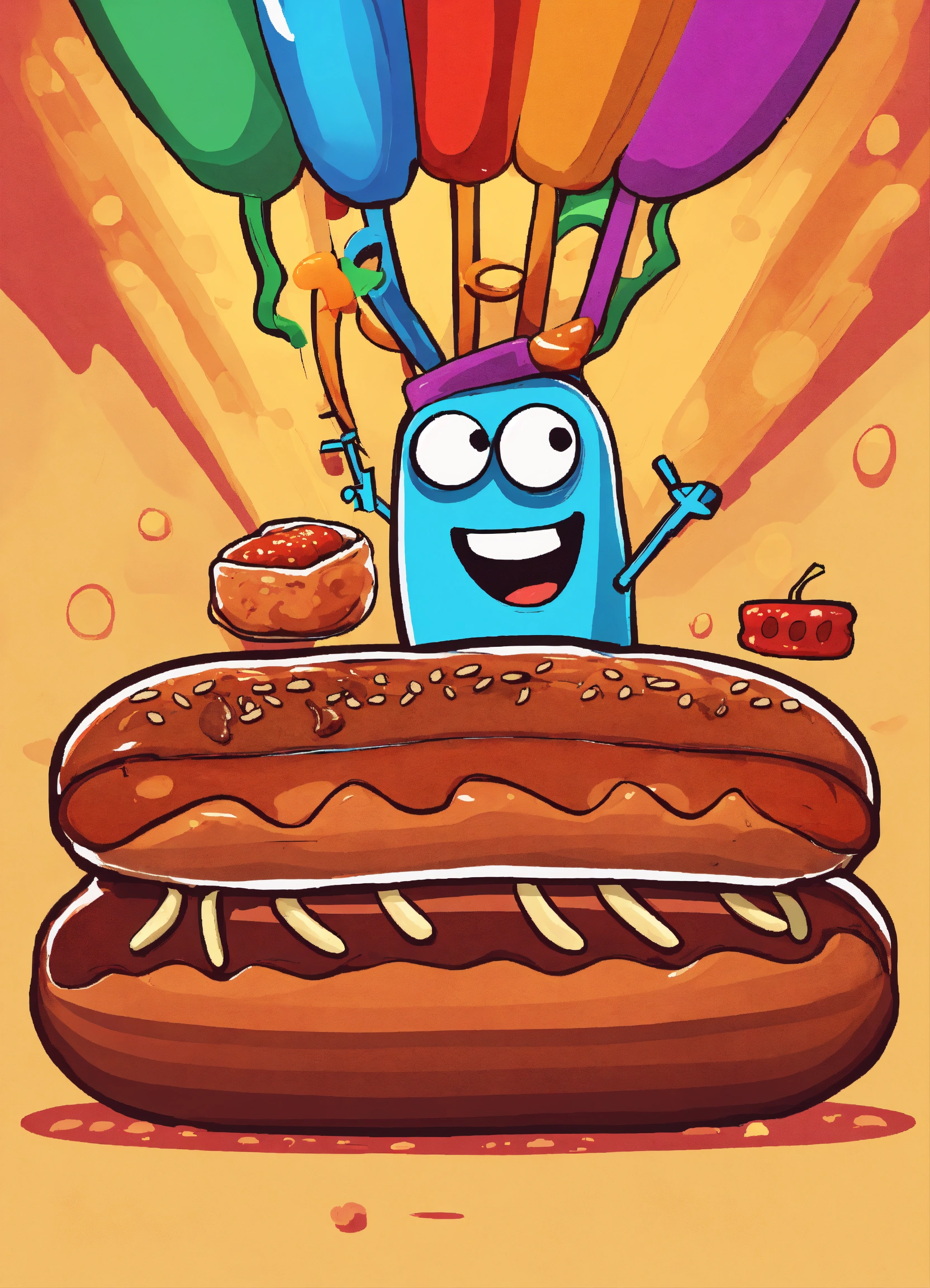 Lexica - Sausage party, cartoon discord server logo, 2d, funny, simple ...