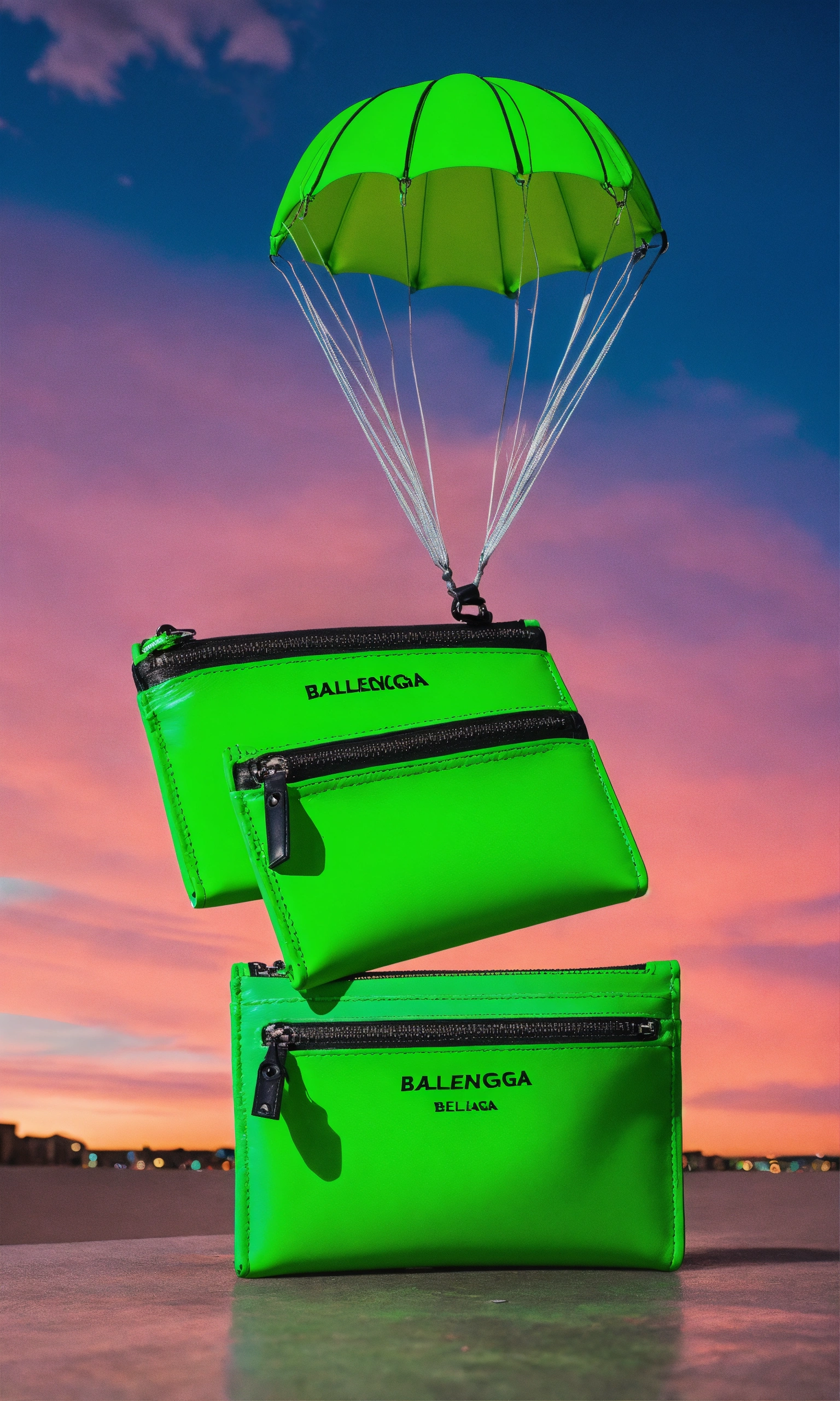 Lexica - Wallet falling from the sky being held by a minimal parachute ...