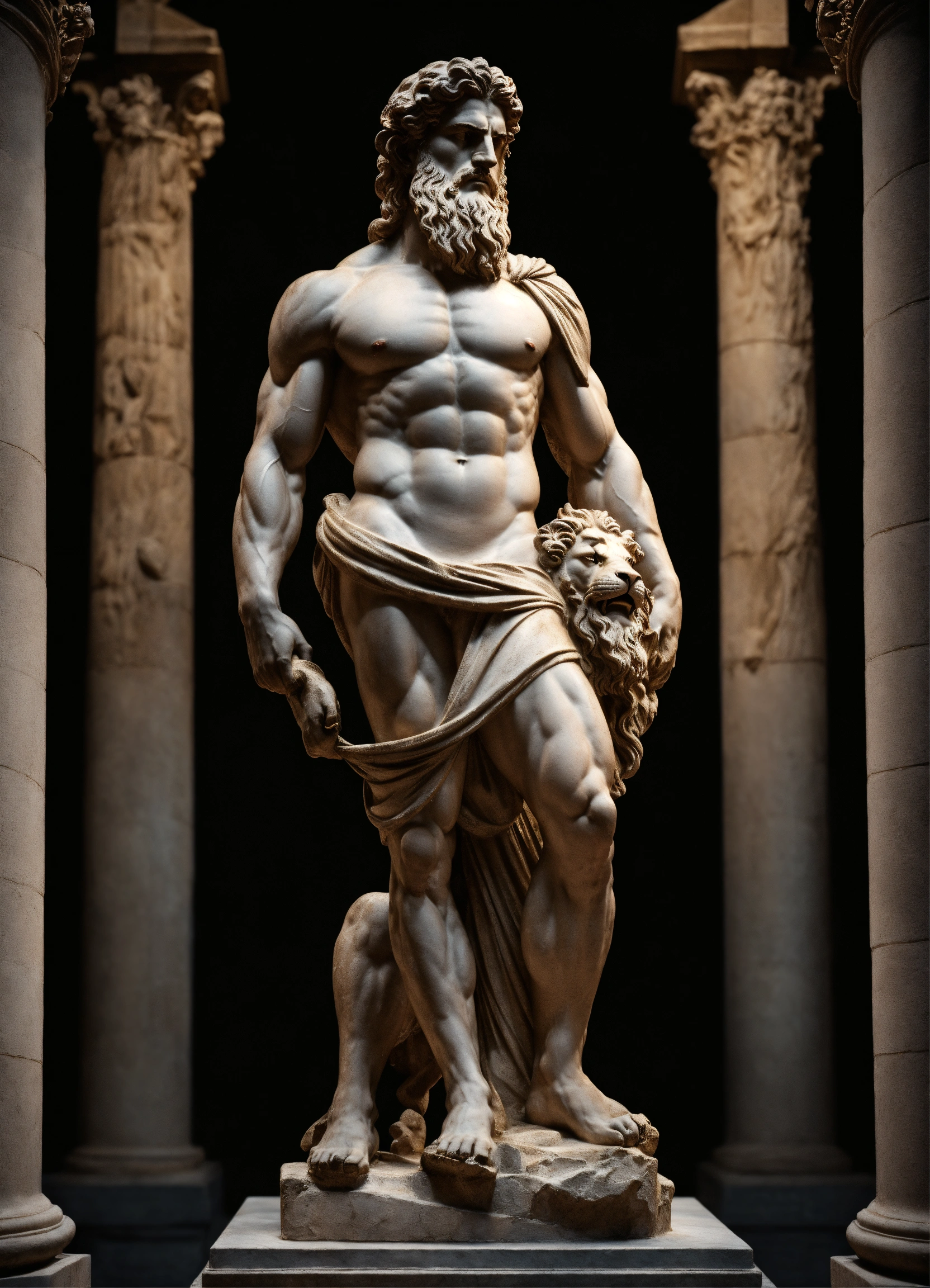 Lexica - Stoic Greek statue with very muscular body in profile, strong ...
