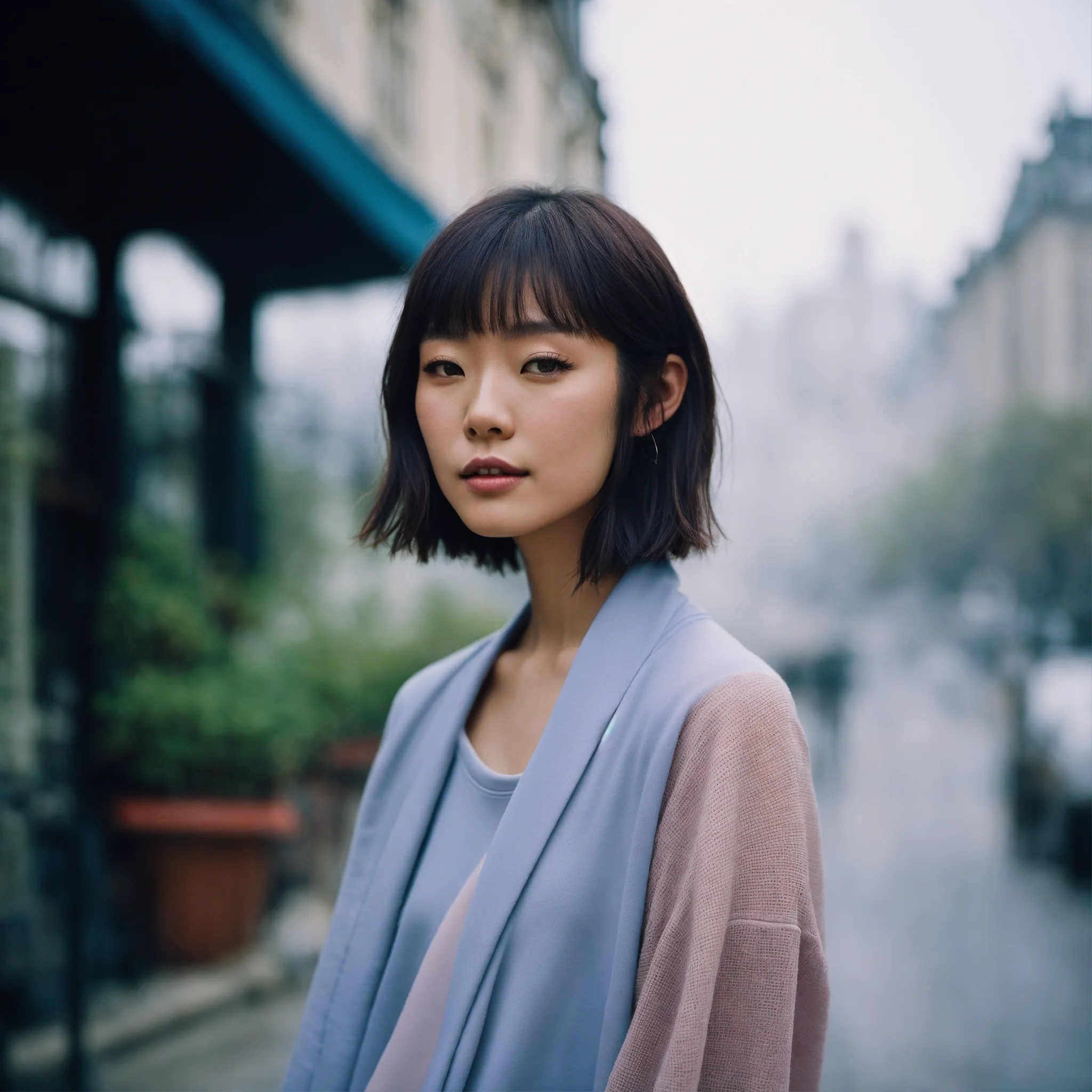 Lexica - Portrait of a beautiful Japanese fashion model with bob-cut ...