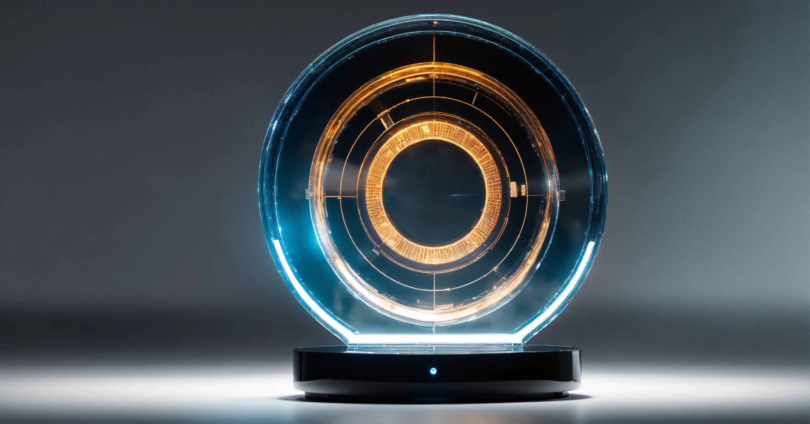 Lexica - Thin glass circle, seen from a side angle with a rotated ...