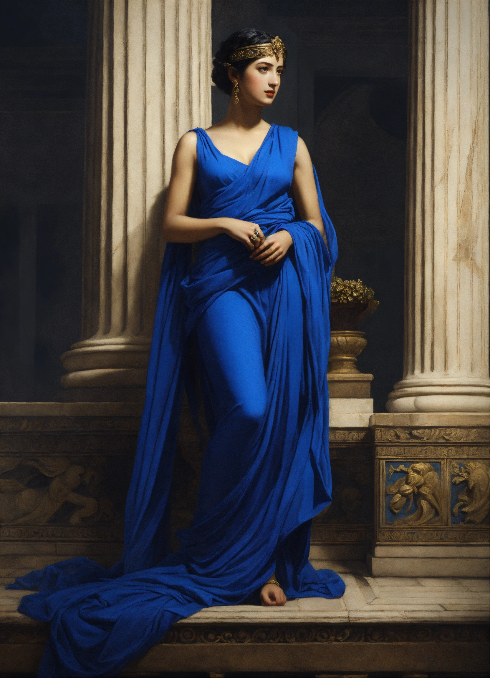 Lexica - Neoclassical art. Full body. Hera. Greek Goddess. Black hair ...
