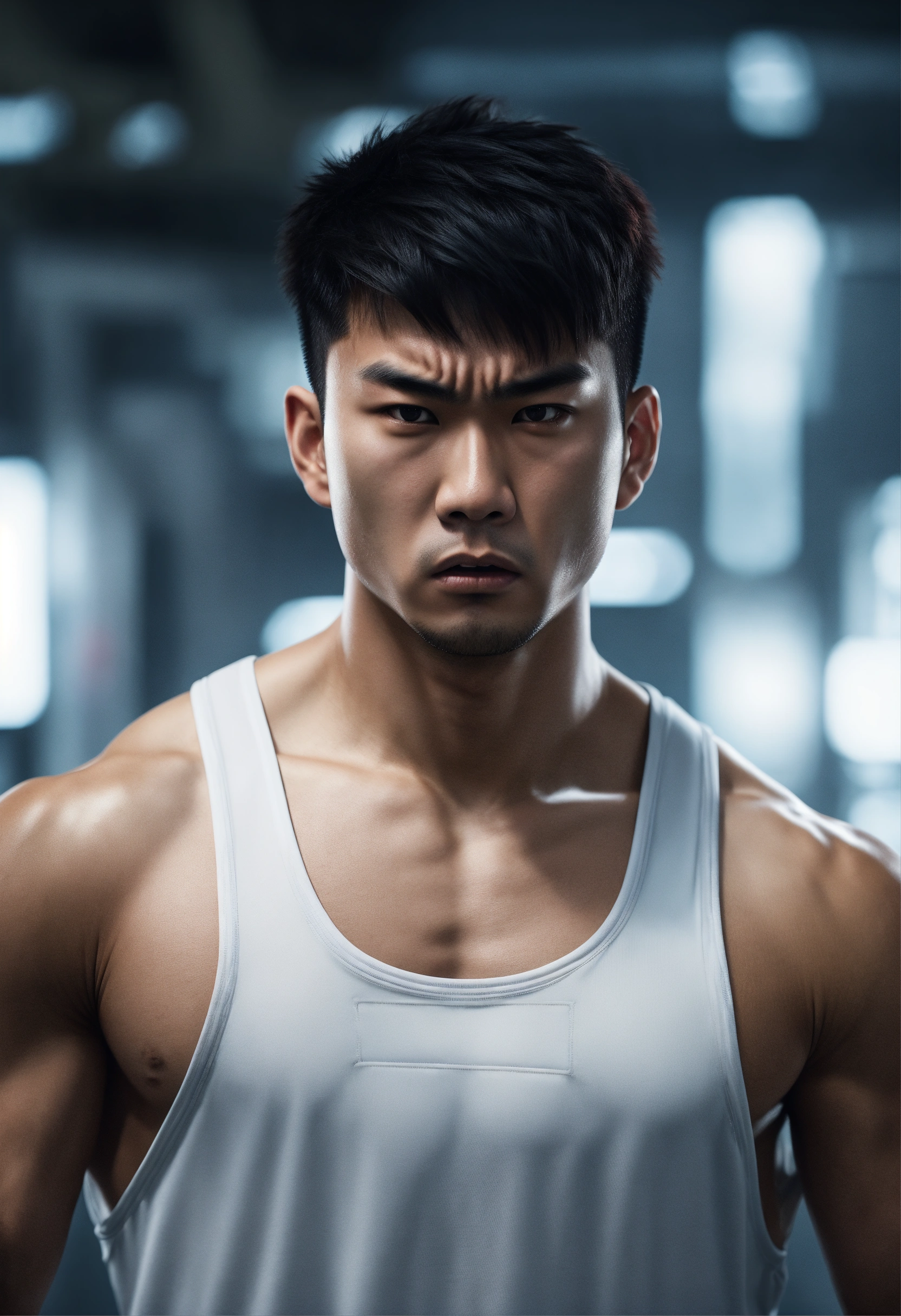 Lexica - A realistic half body photo of an Asian 20-year-old man with a ...