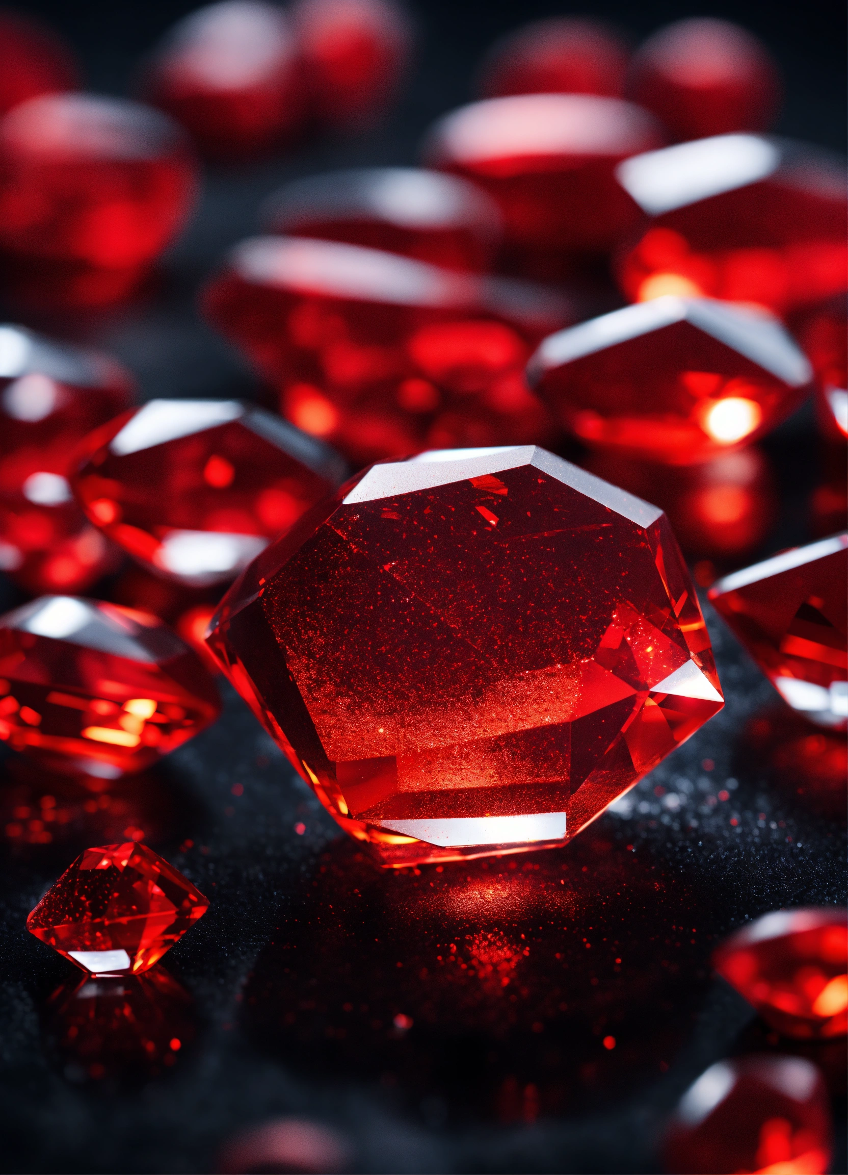 Lexica - Hyper realistic red opaque sparkling crystals in air with ...