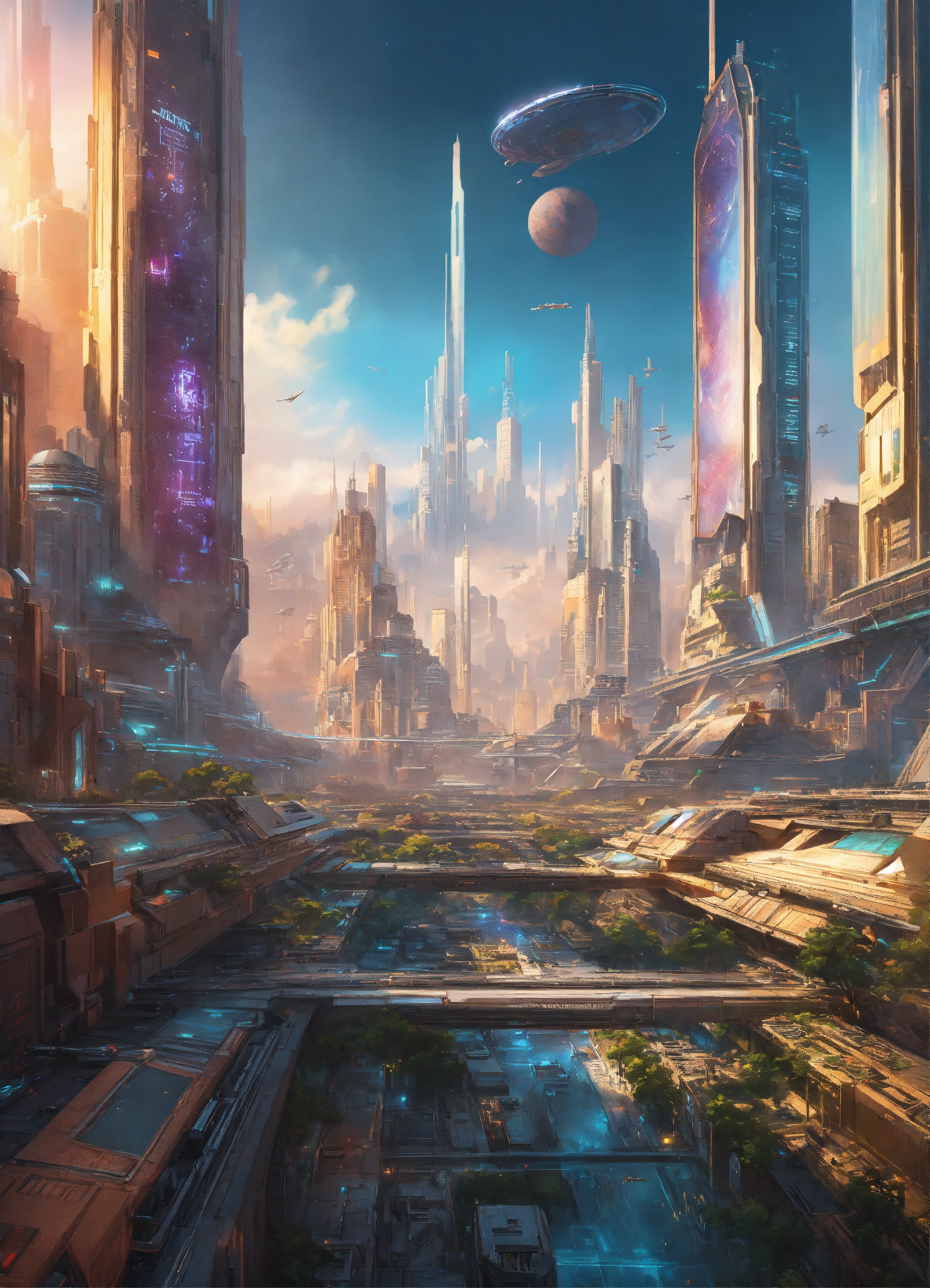 Lexica - Sci-fi effect poster background,mega city of the future, intricate, highly detailed ...