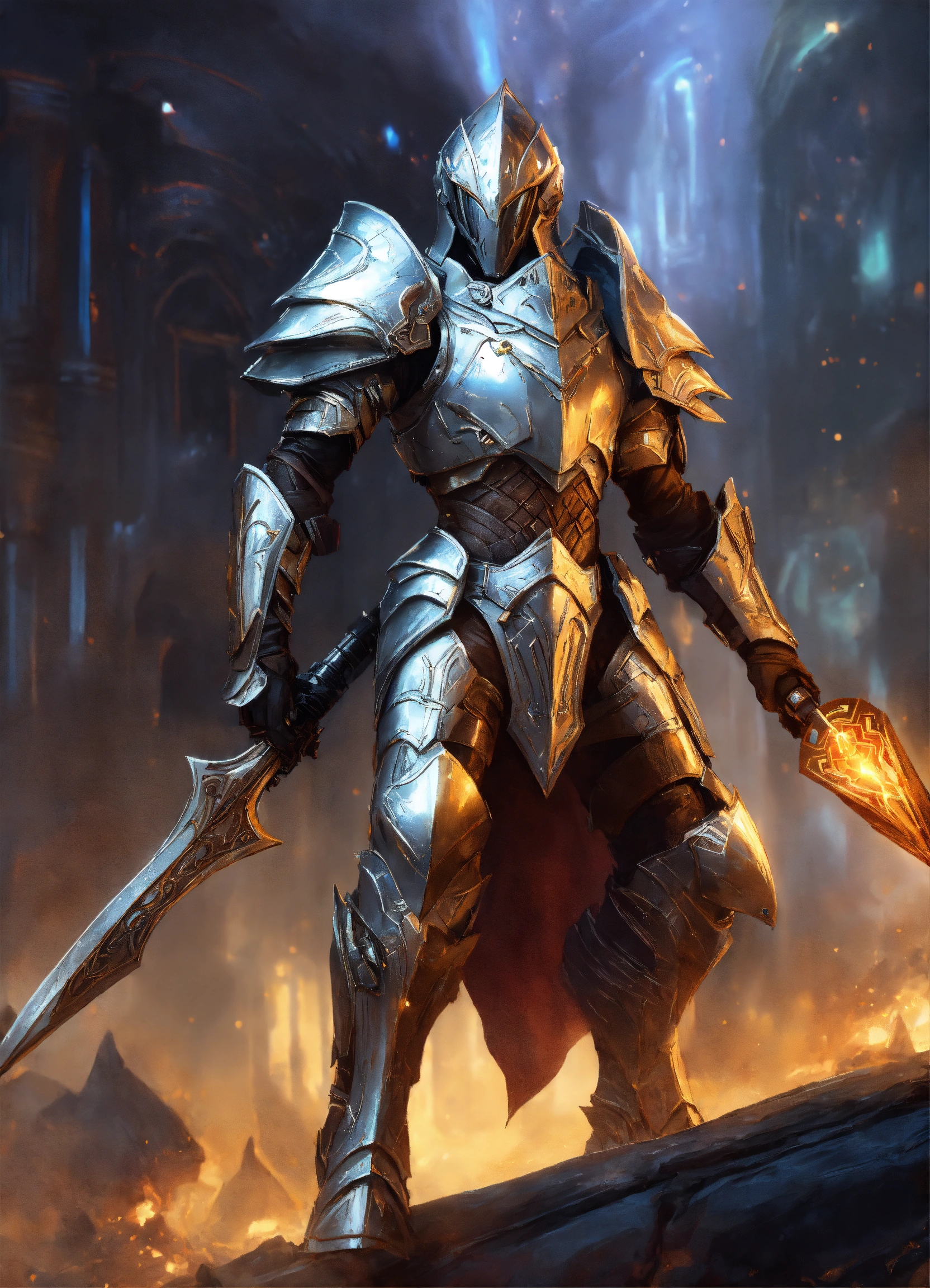 Lexica - Space warrior knight in silver alien elven armor, Warmachine ...