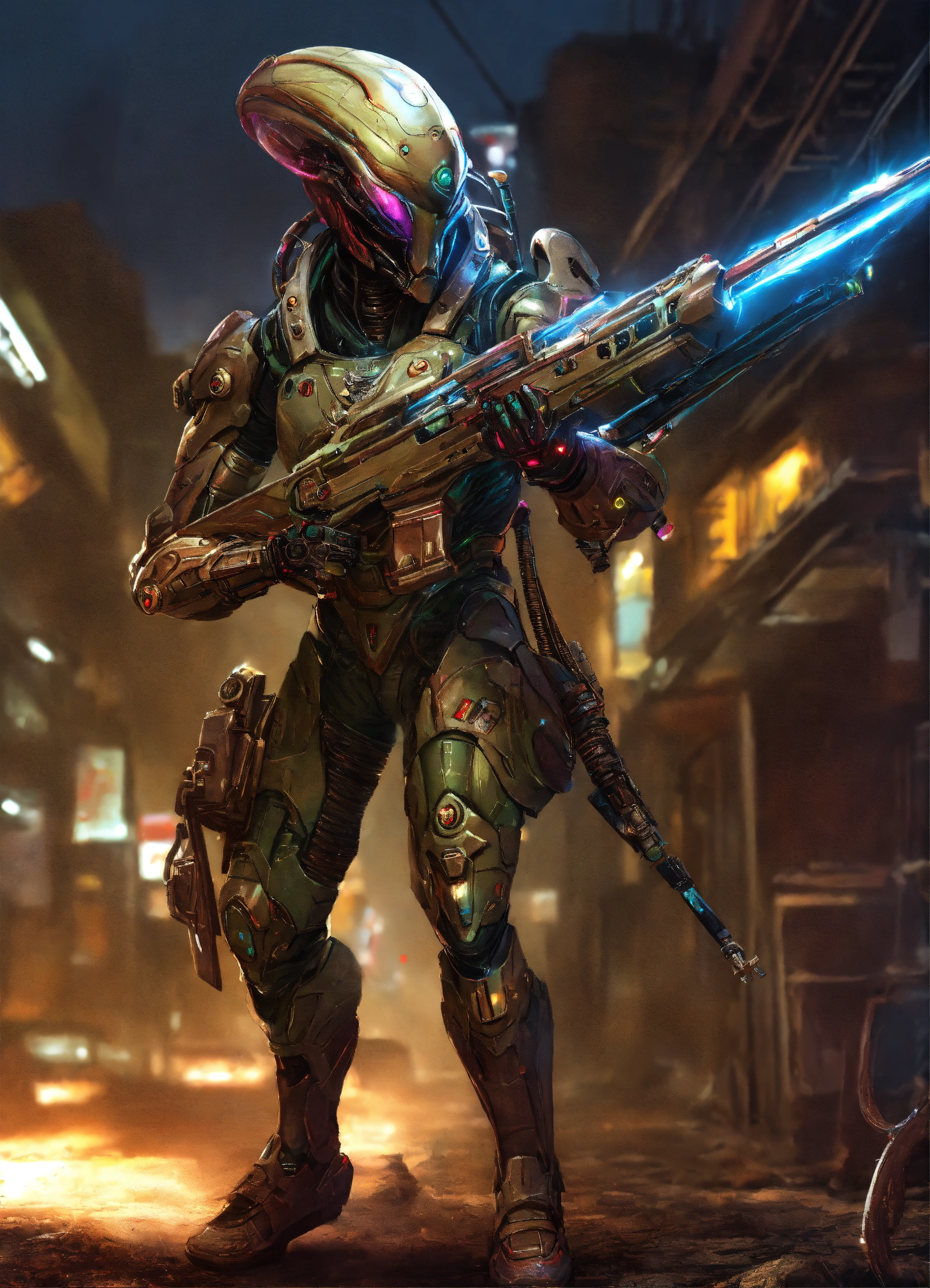 Lexica - Alien cyborg, estilo de espadas.
