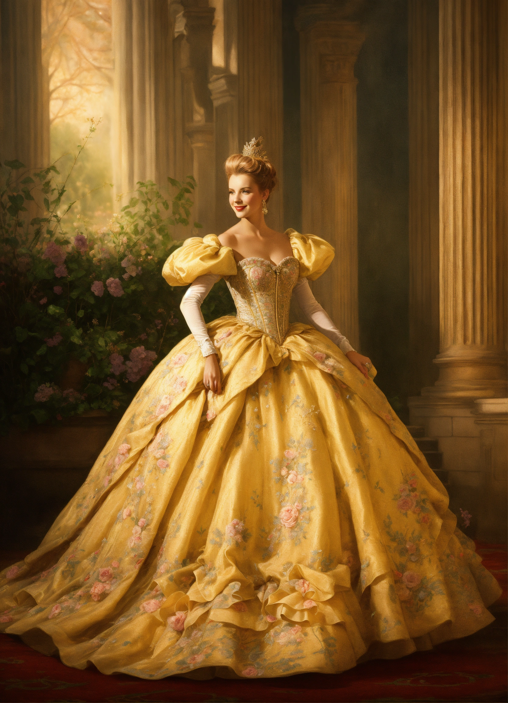 Lexica - "Cinderella as legendary opera primadonna", huge bun updo ...