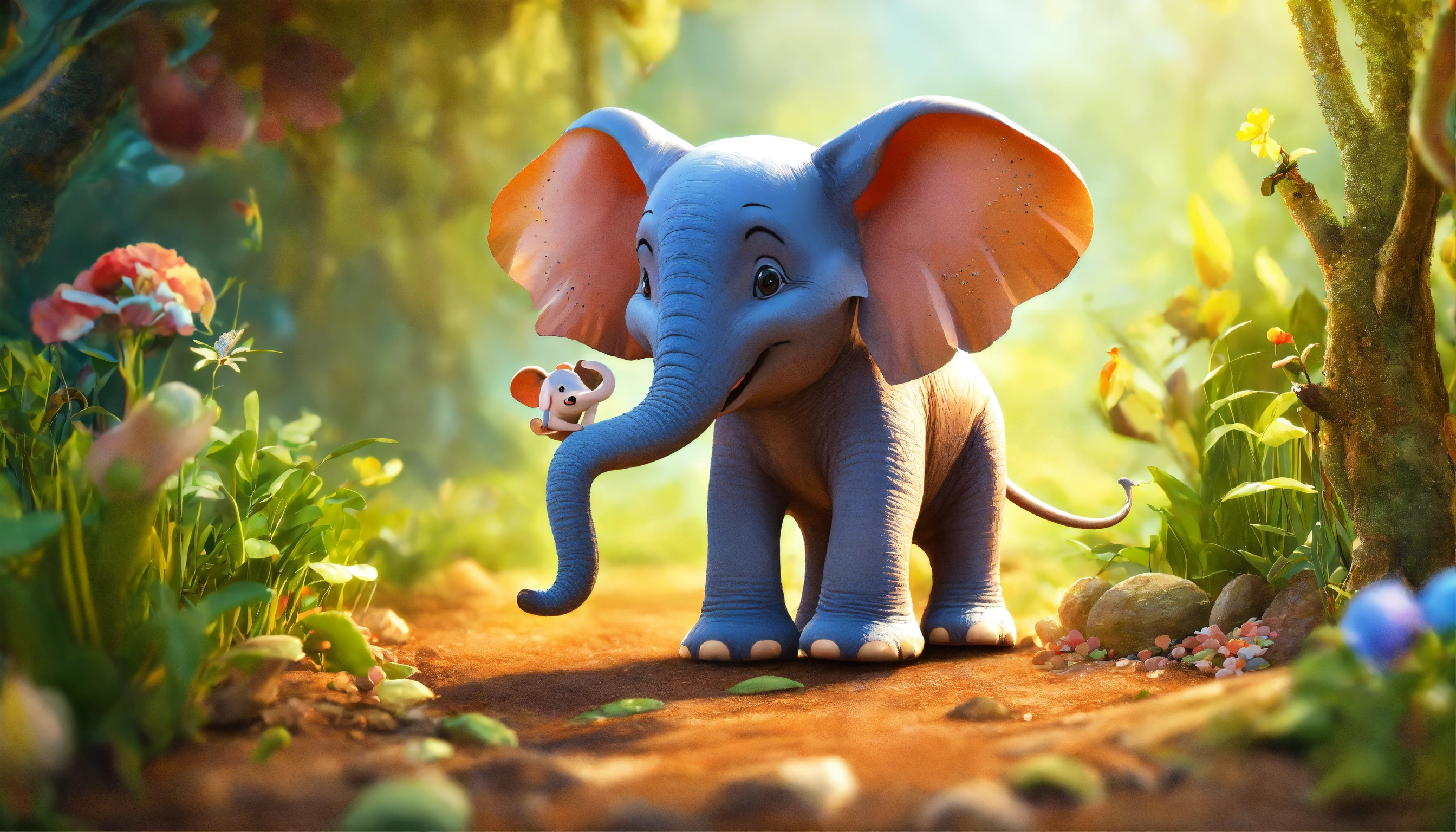 Lexica - Happy elephant to see mouse in his hole" 3D pictures ...