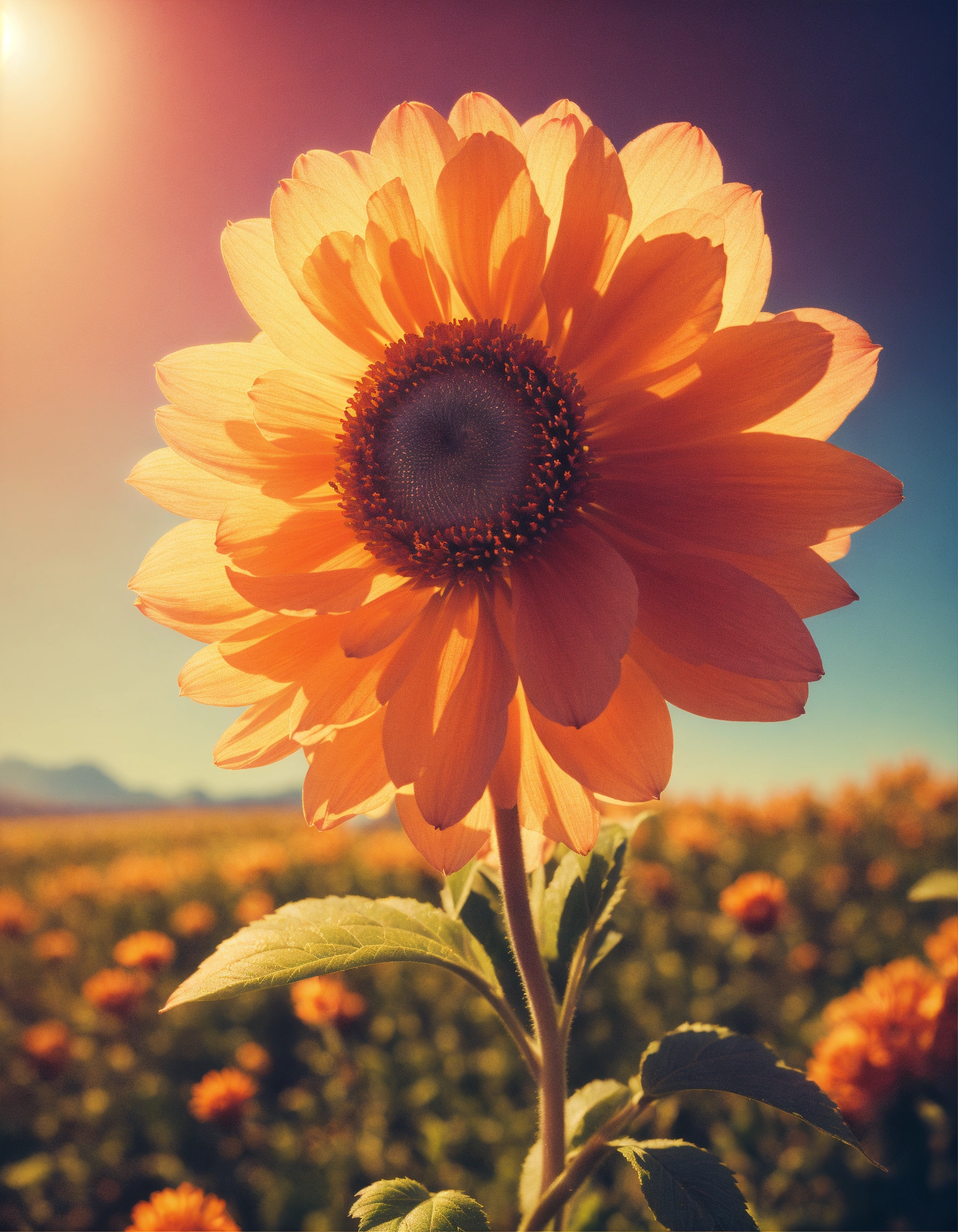 Lexica - A very tall beautiful unrealistic grown-up flower alone on the ...