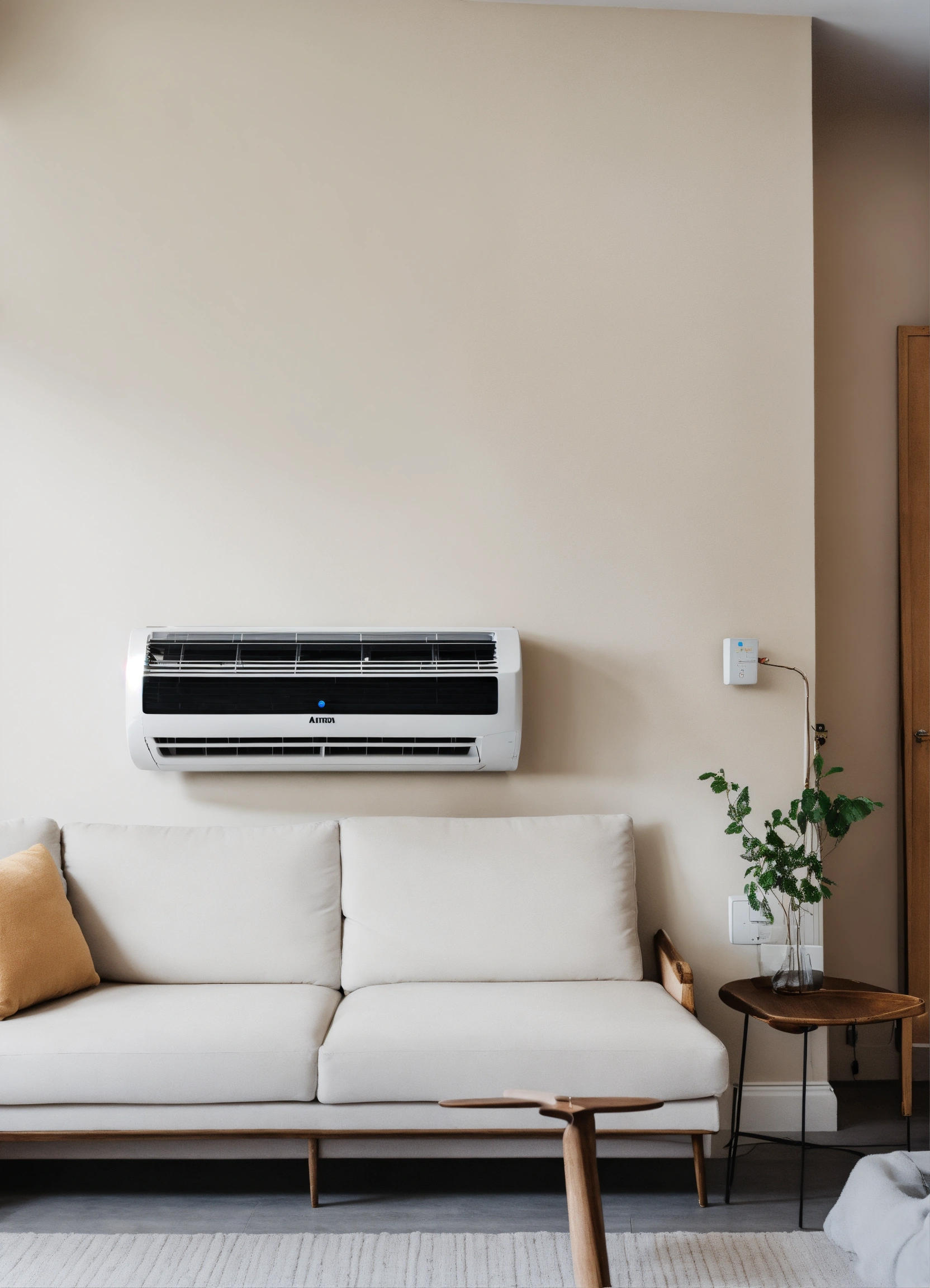 Lexica - Photo of an expensive air conditioner on a white wall in home