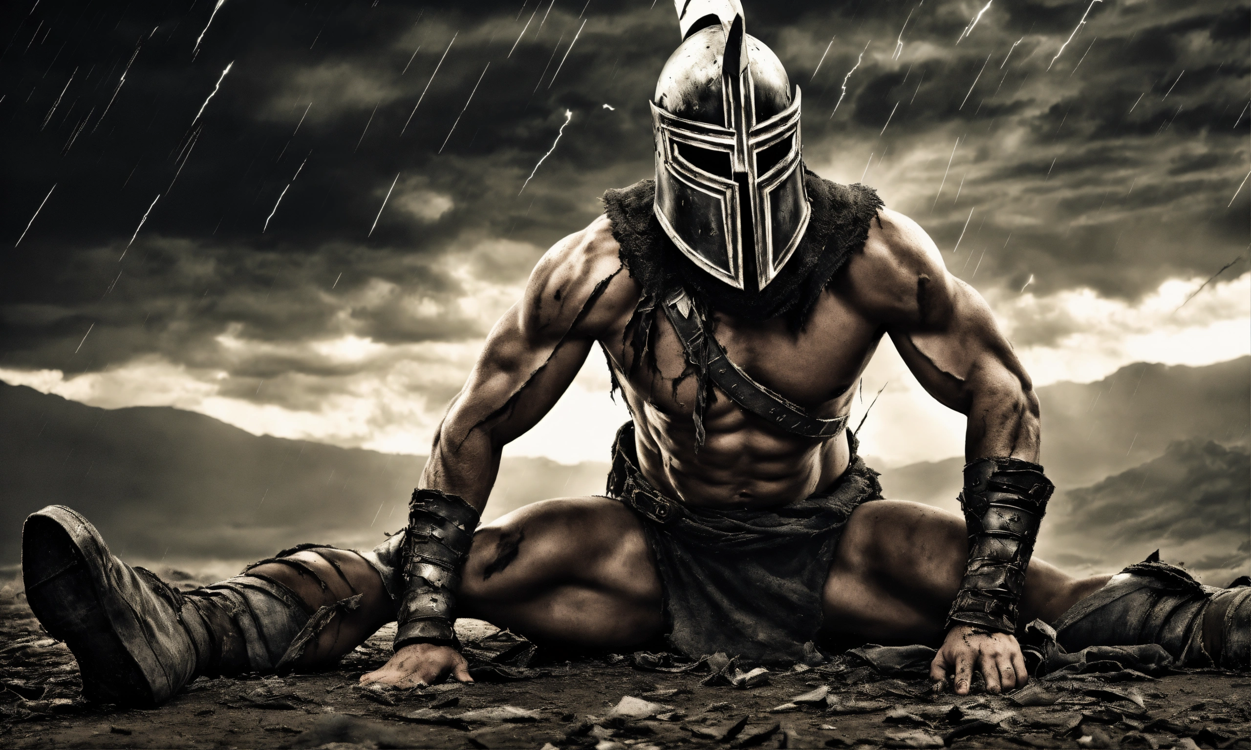 Lexica - Black and white illustration, Wide angle environmental full ...