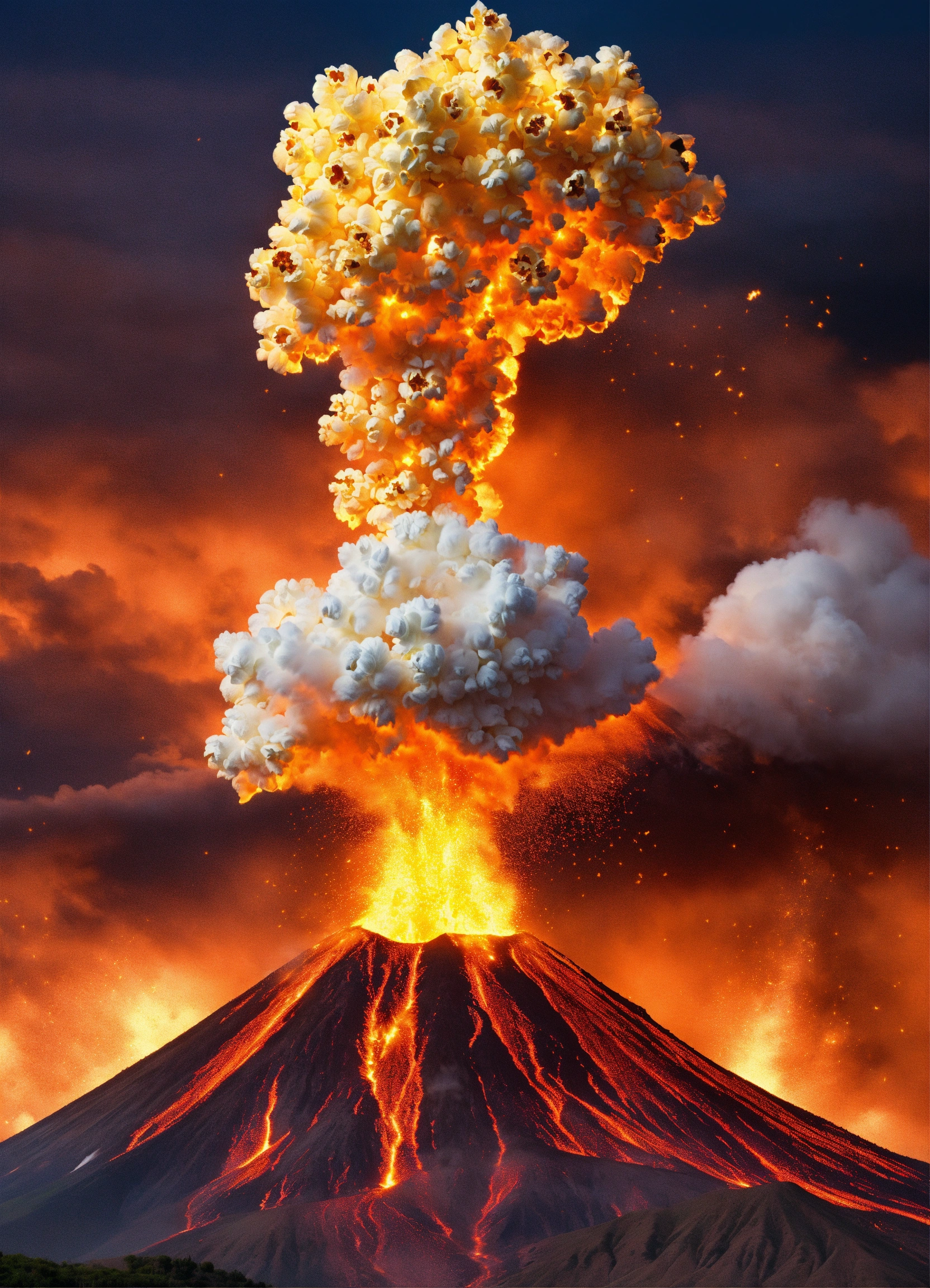 Lexica - Volcano erupting popcorn