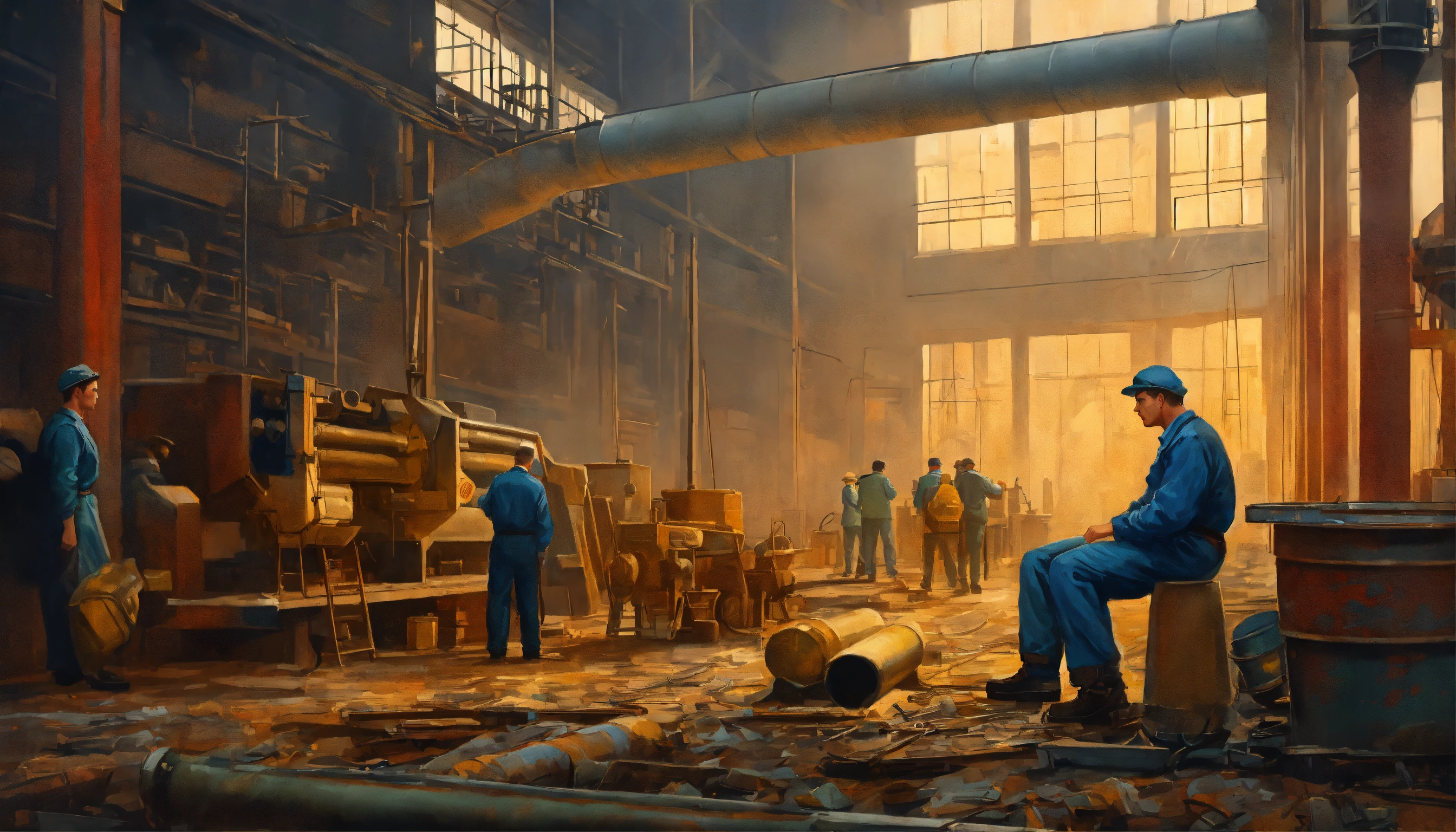 Lexica - Portrait of depressed workers in a factory in the USSR ...