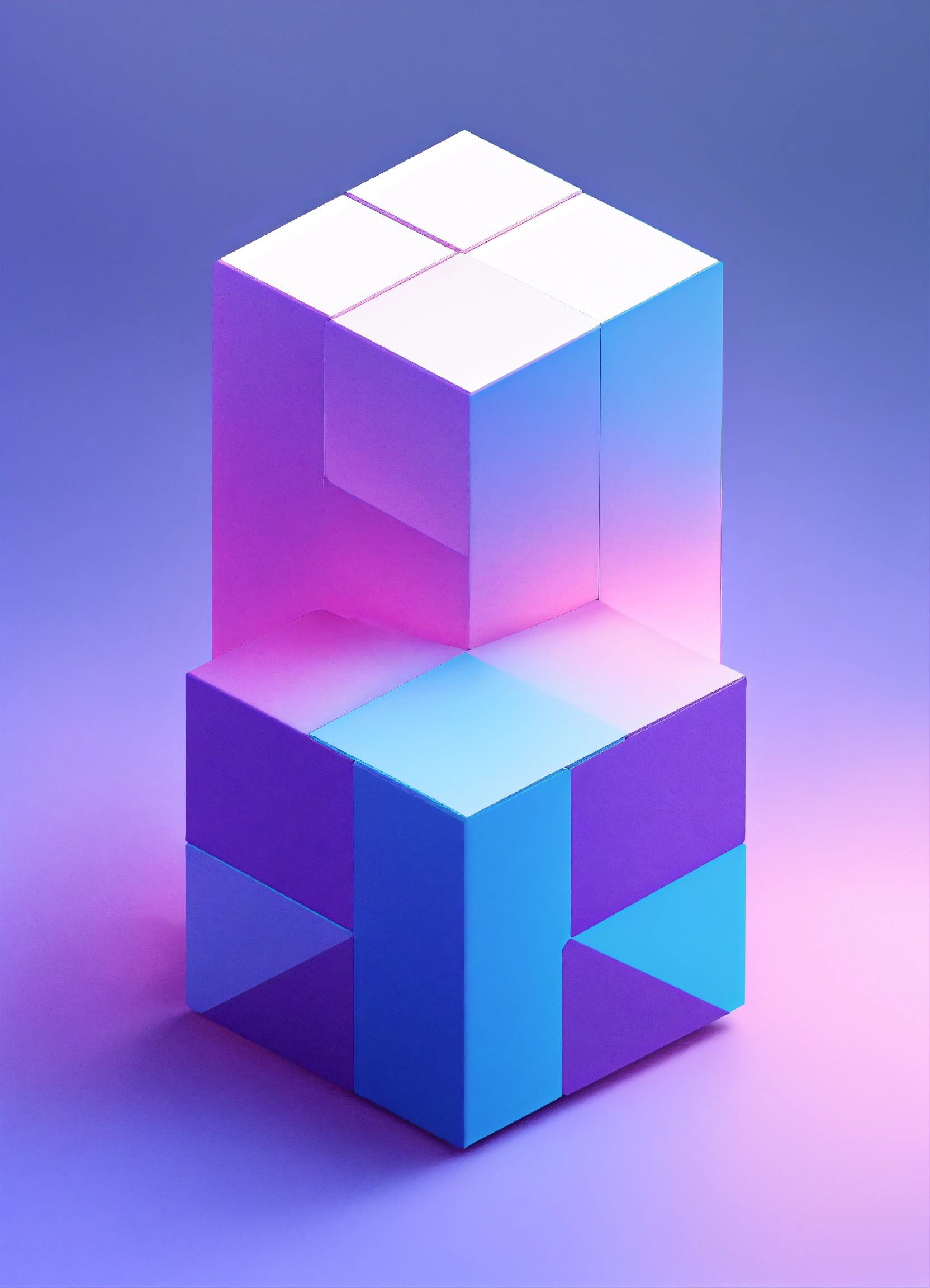 Lexica - Isometric shape, 3D, intersecting blocks in cross, blue color ...