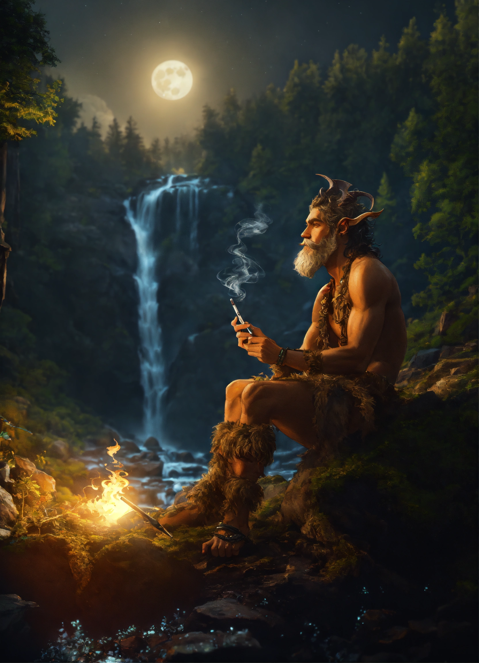 Lexica - Hairy humanoid satyr hairy humanoid smoking tobacco near a ...