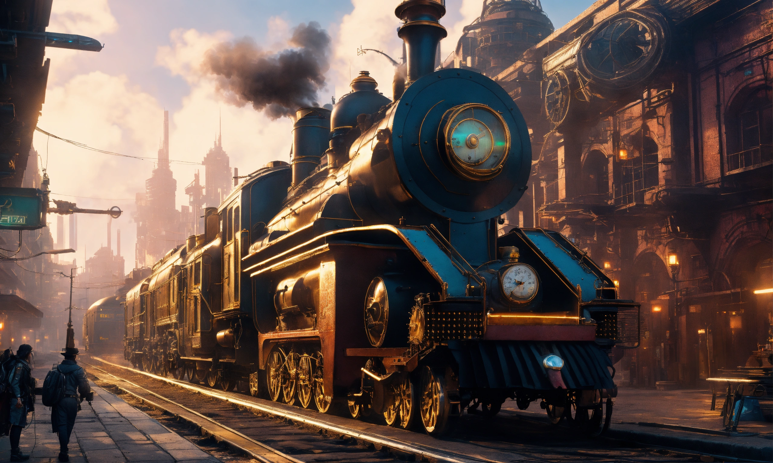 Lexica - A future steam locomotive in a steampunk city and a mechanical ...