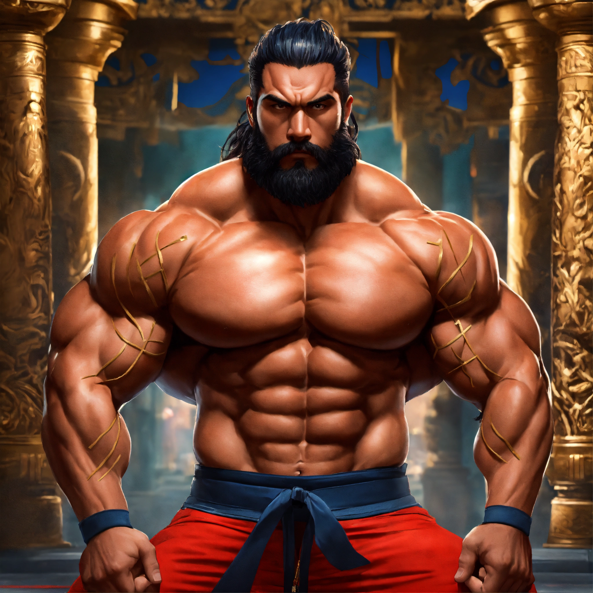 Lexica - 30-year-old hairy man with big muscles, E. Honda from Street ...
